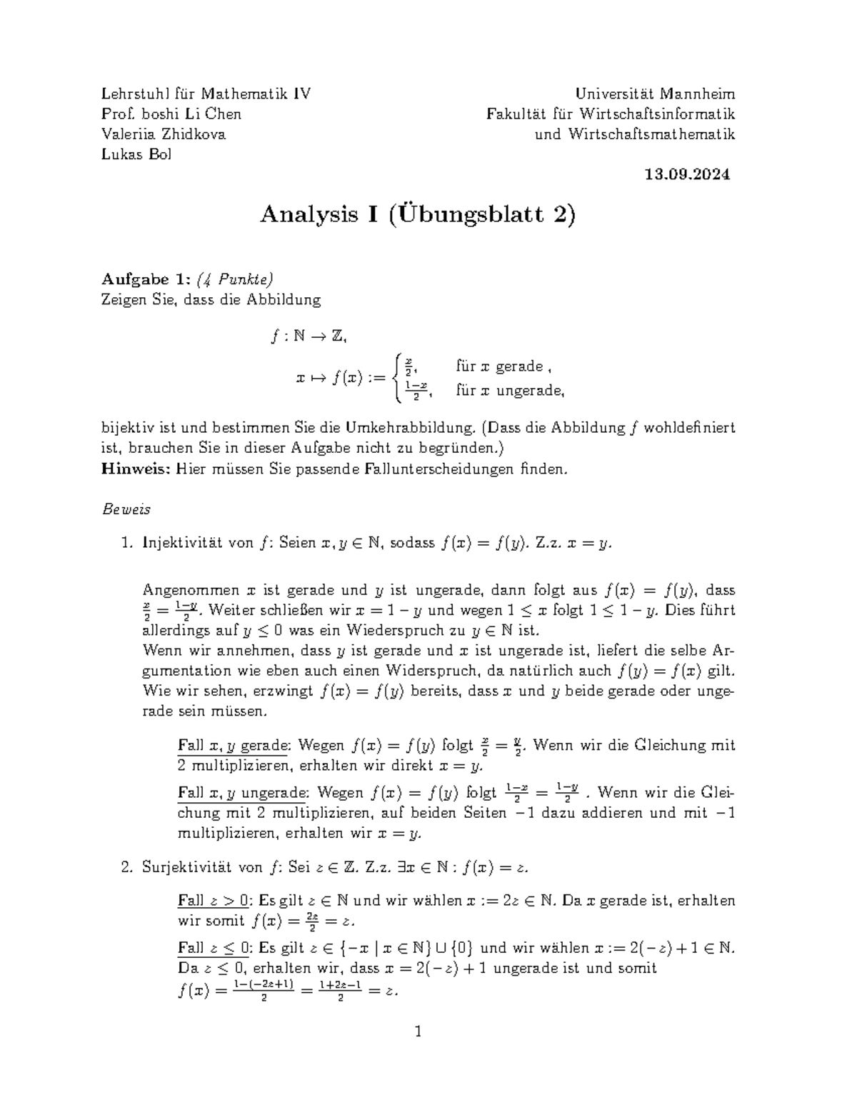 Loesung Uebungsblatt 2 - Lehrstuhl f ̈ur Mathematik IV Universit ̈at ...