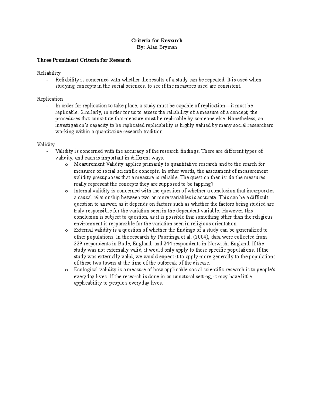 Criteria for Research - It is used when studying concepts in the social ...