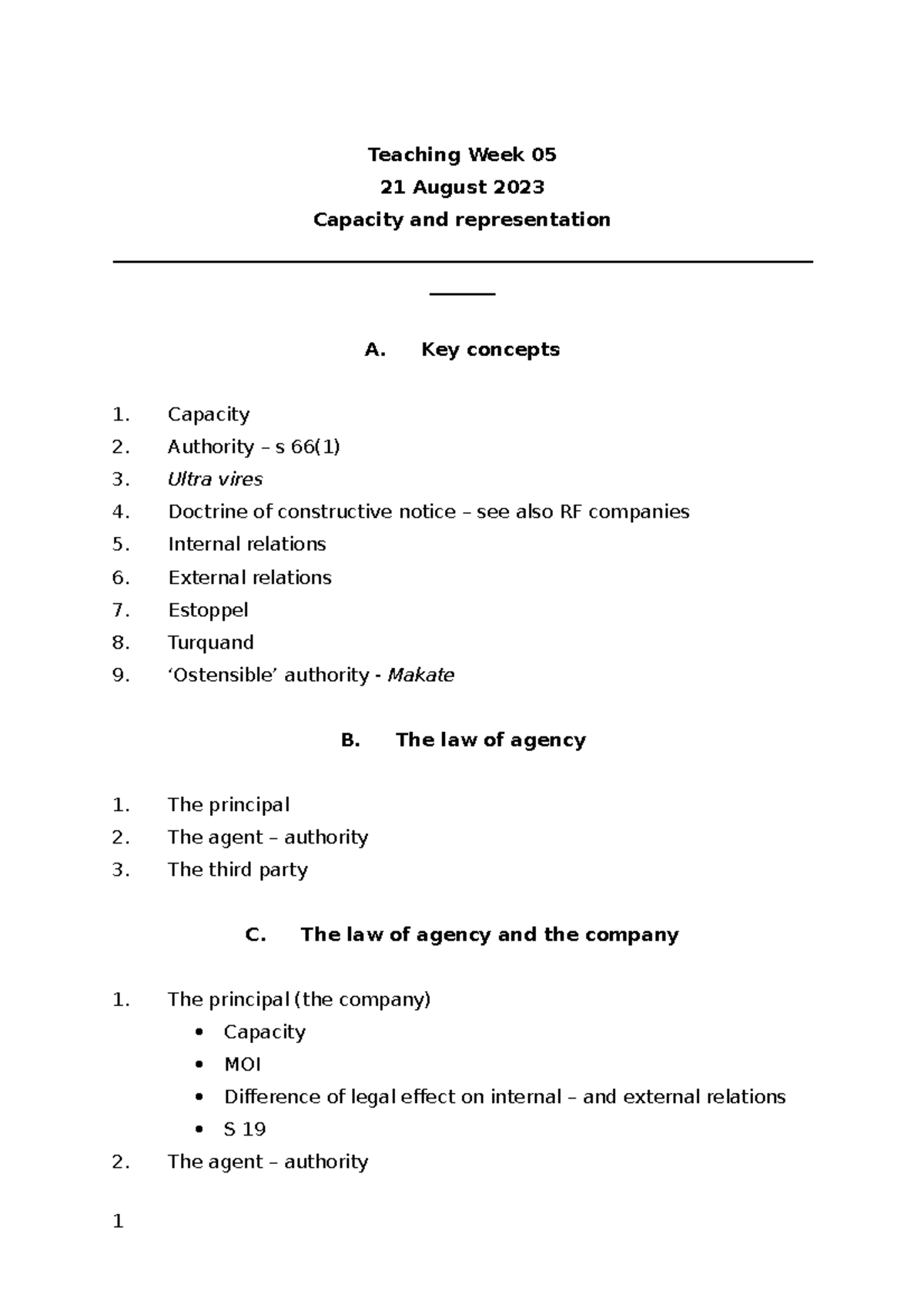 Capacity and representation(1) - Teaching Week 05 21 August 2023 ...