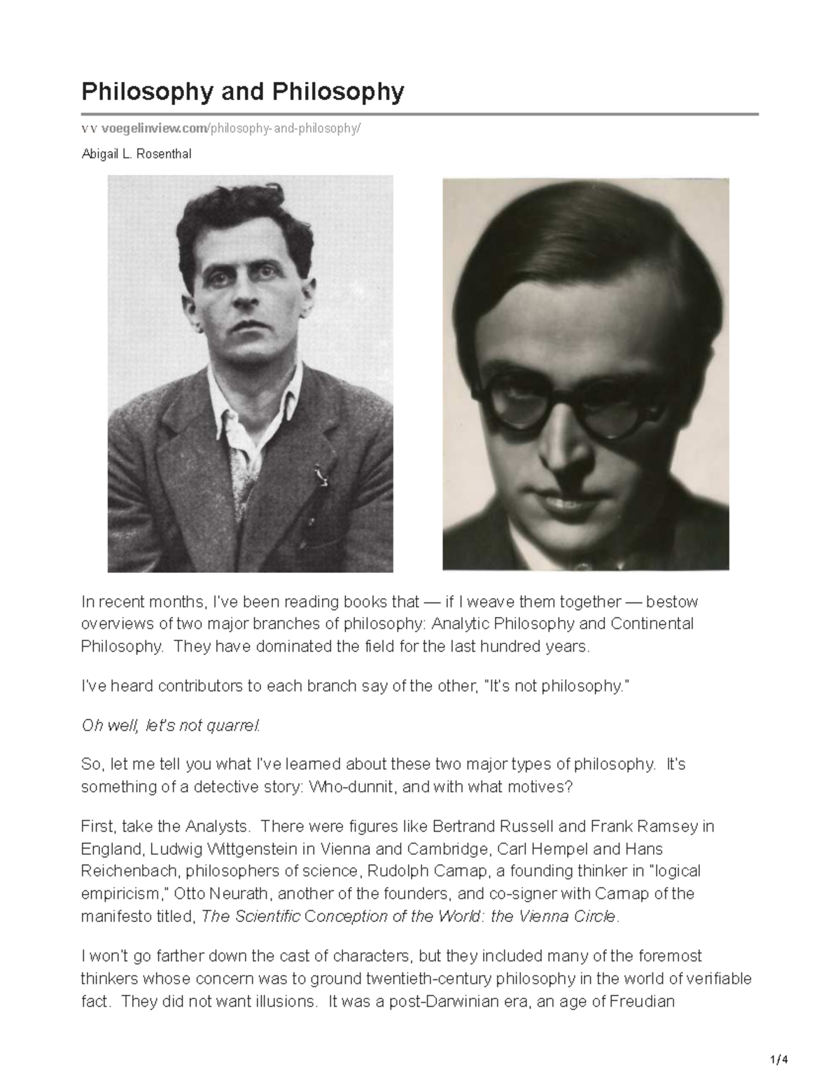 Philosophy and Philosophy Voegelinview c - Abigail L. Rosenthal ...