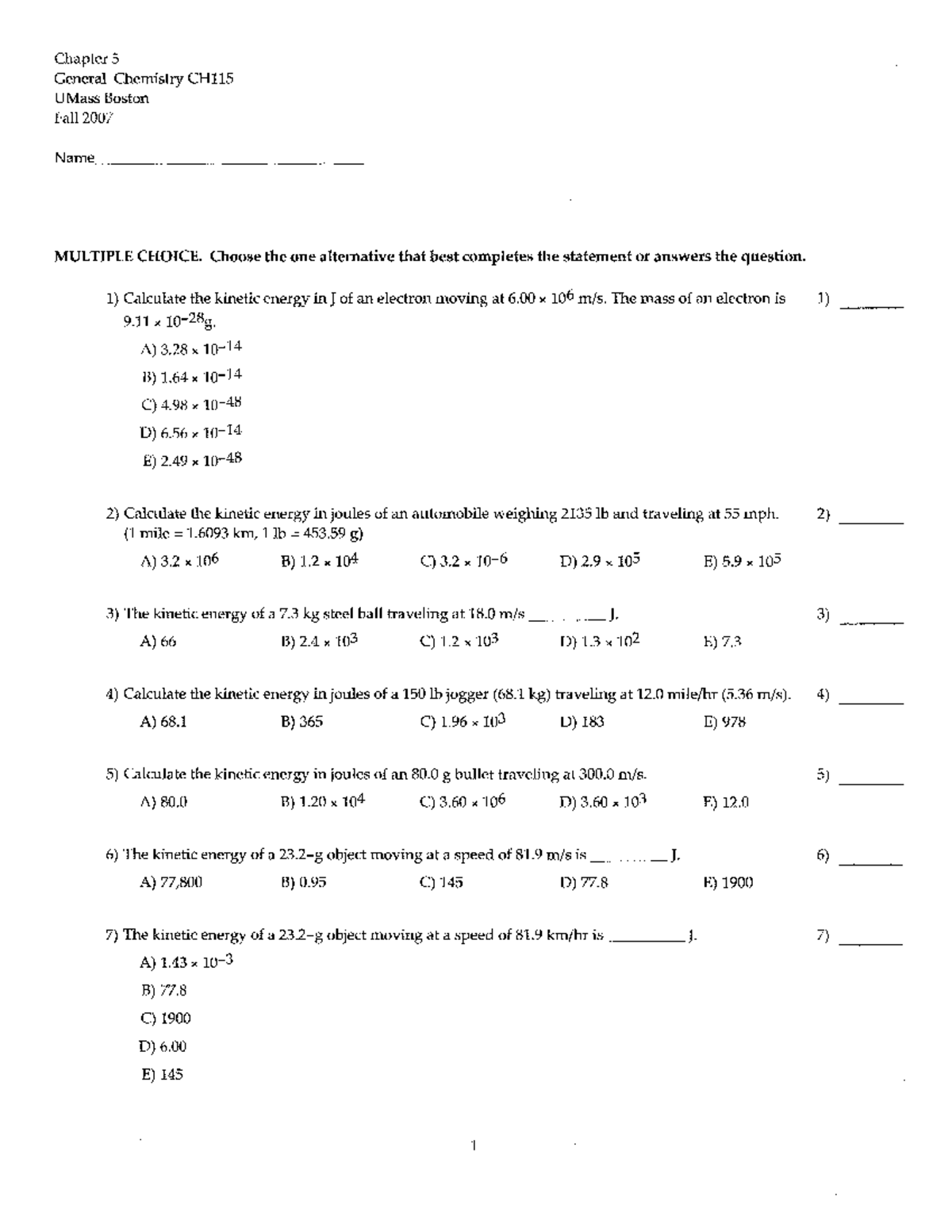 Chapter 5 000 - quiz - CHEM1020 - Studocu