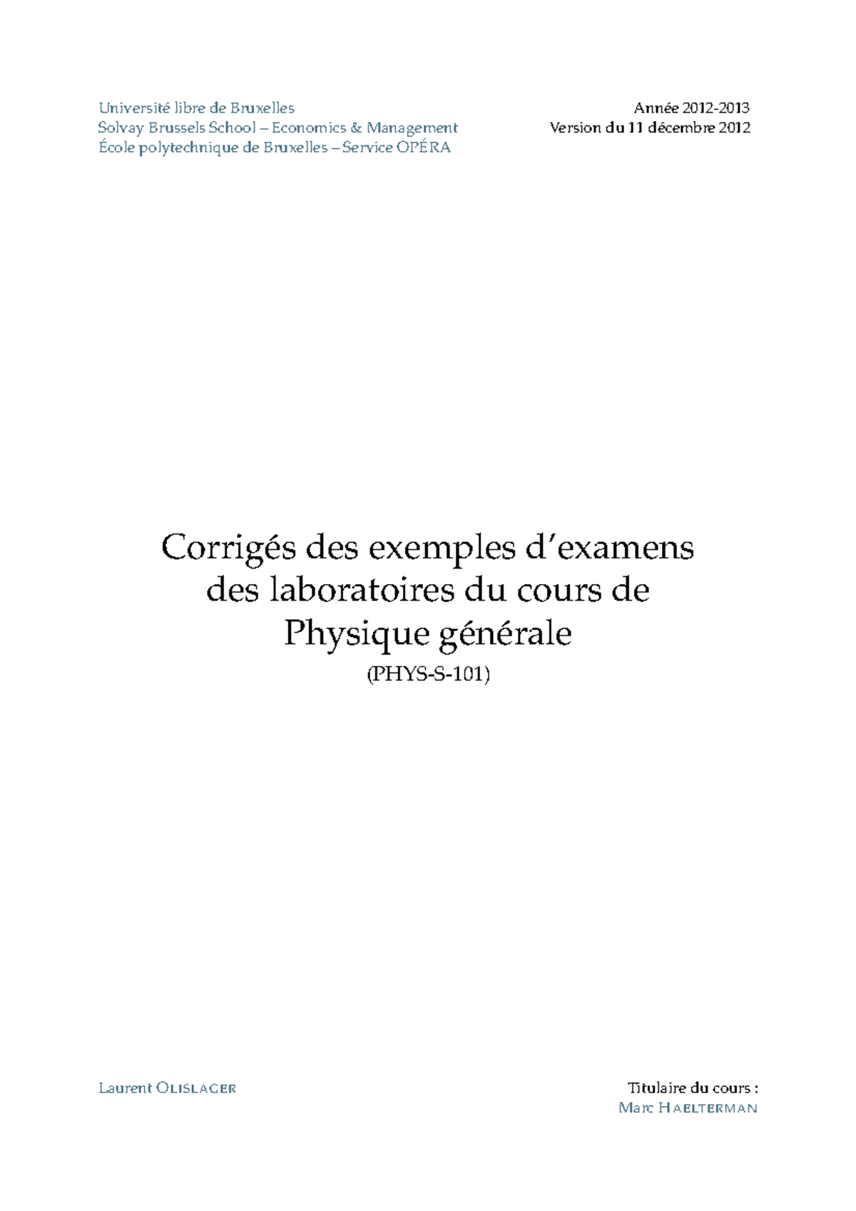 Exemple-examen-corrigé - Université libre de Bruxelles Solvay Brussels ...
