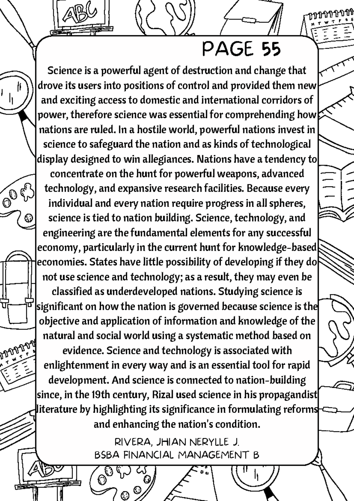 Black And White Doodle School Blank Page Border A4 Document - PAGE 55 ...