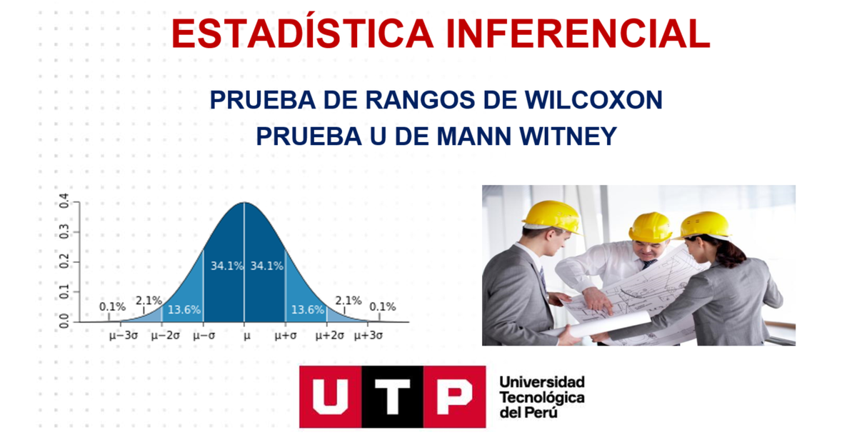 S11-1- Prueba DE Wilcoxon-U MANN Witney - Estadistica Inferencial - Studocu