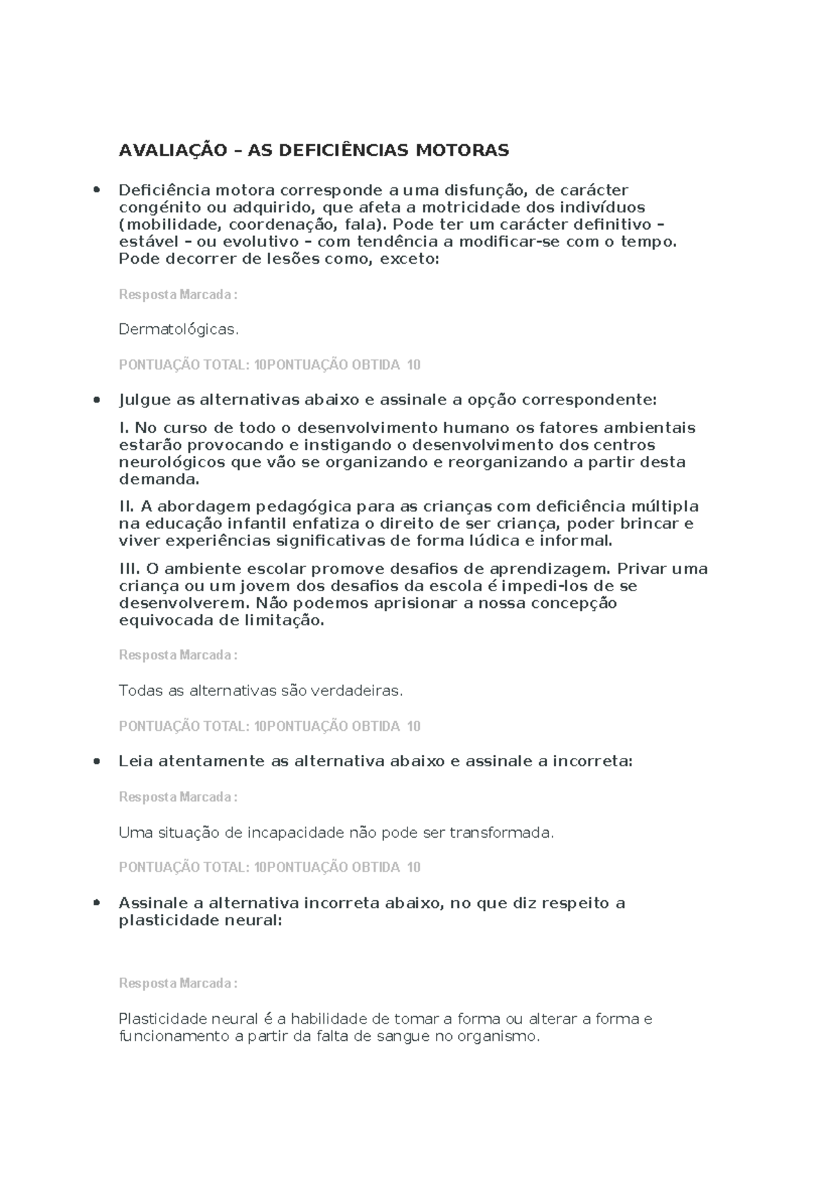 Avaliação Deficiencia Motora - AVALIAÇÃO – AS DEFICIÊNCIAS MOTORAS ...