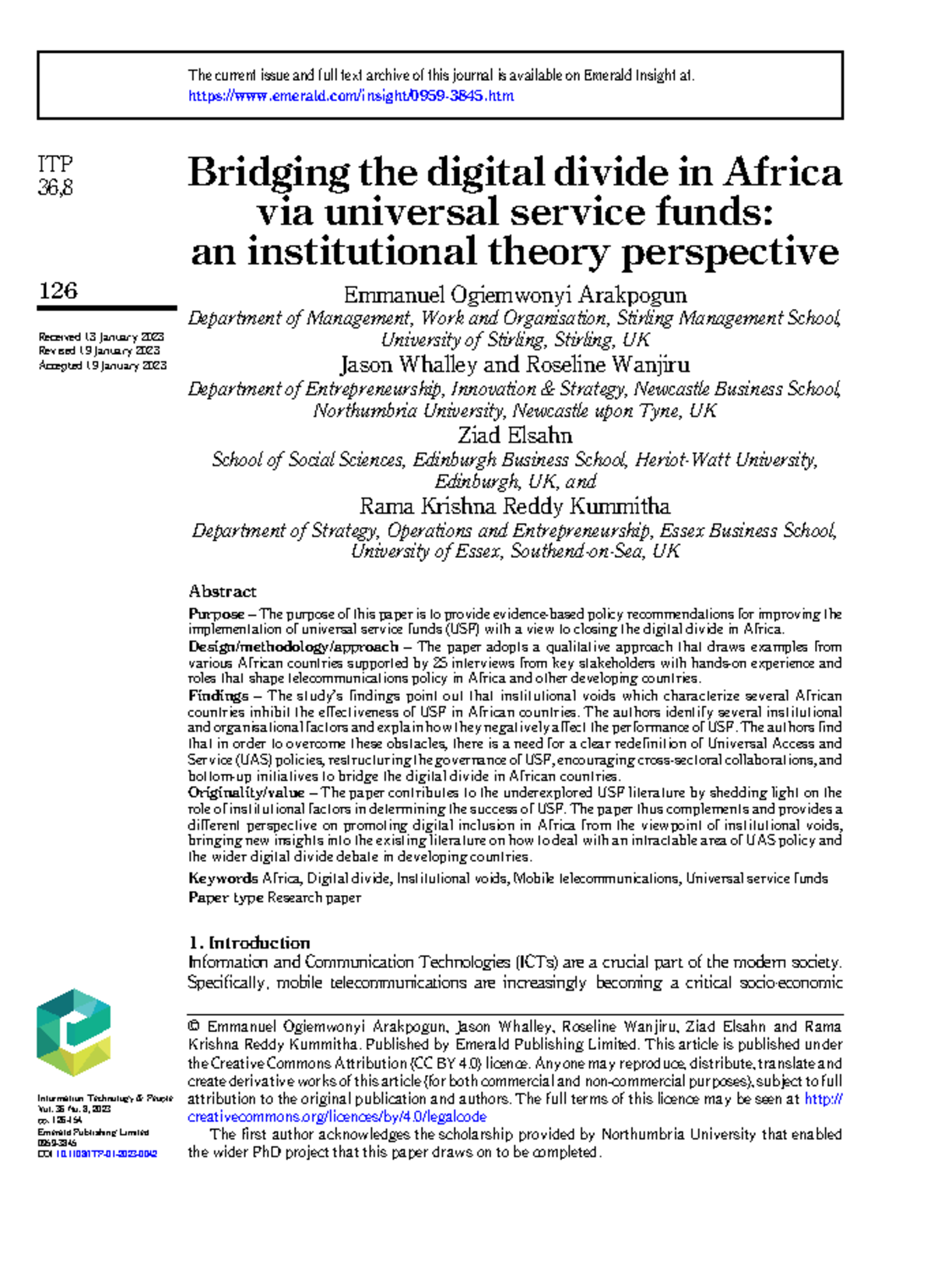 Bridging the digital divide via USF - Bridging the digital divide in ...