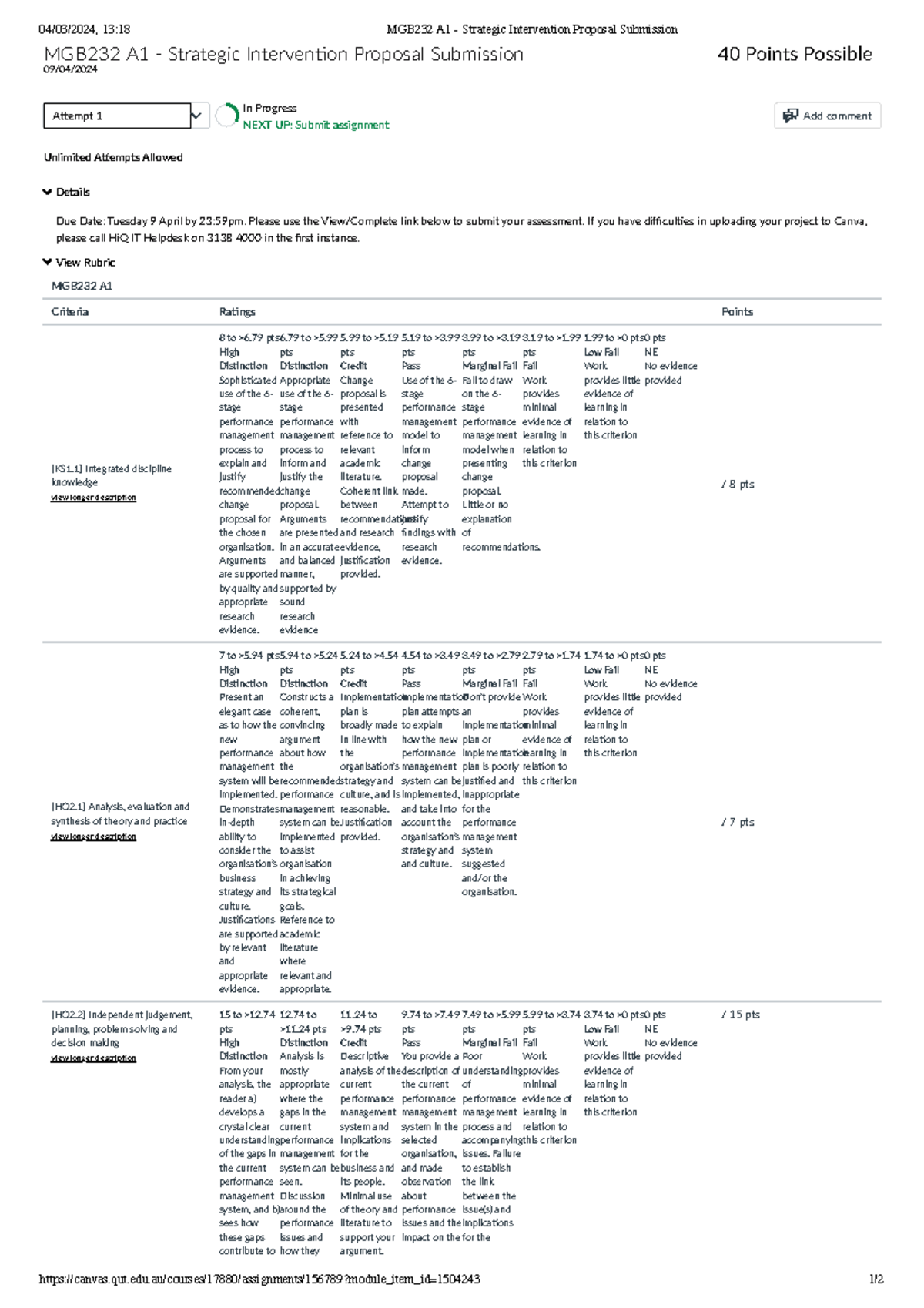 MGB232 A1 CRA - CRA - 04/03/2024, 13:18 MGB232 A1 - Strategic Intervention Proposal Submission ...