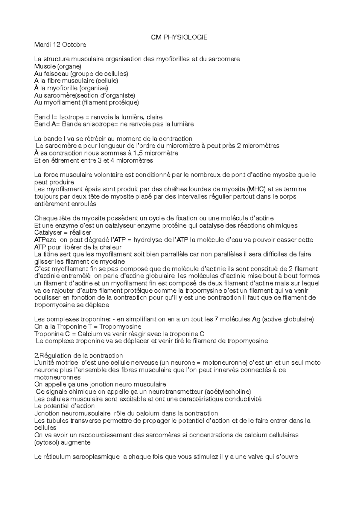 Notes de cours Magistraux en Physiologie-Deust Métiers de la forme ...