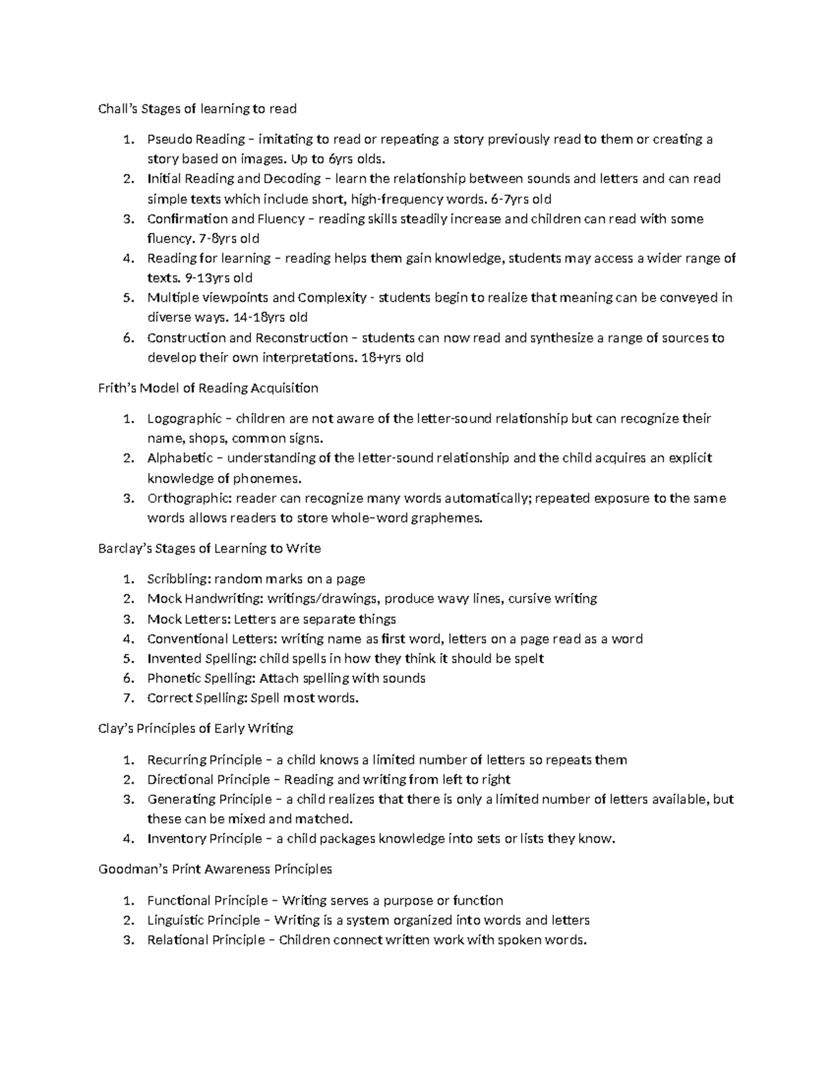 Theorists - Chall’s Stages of learning to read 1. Pseudo Reading ...