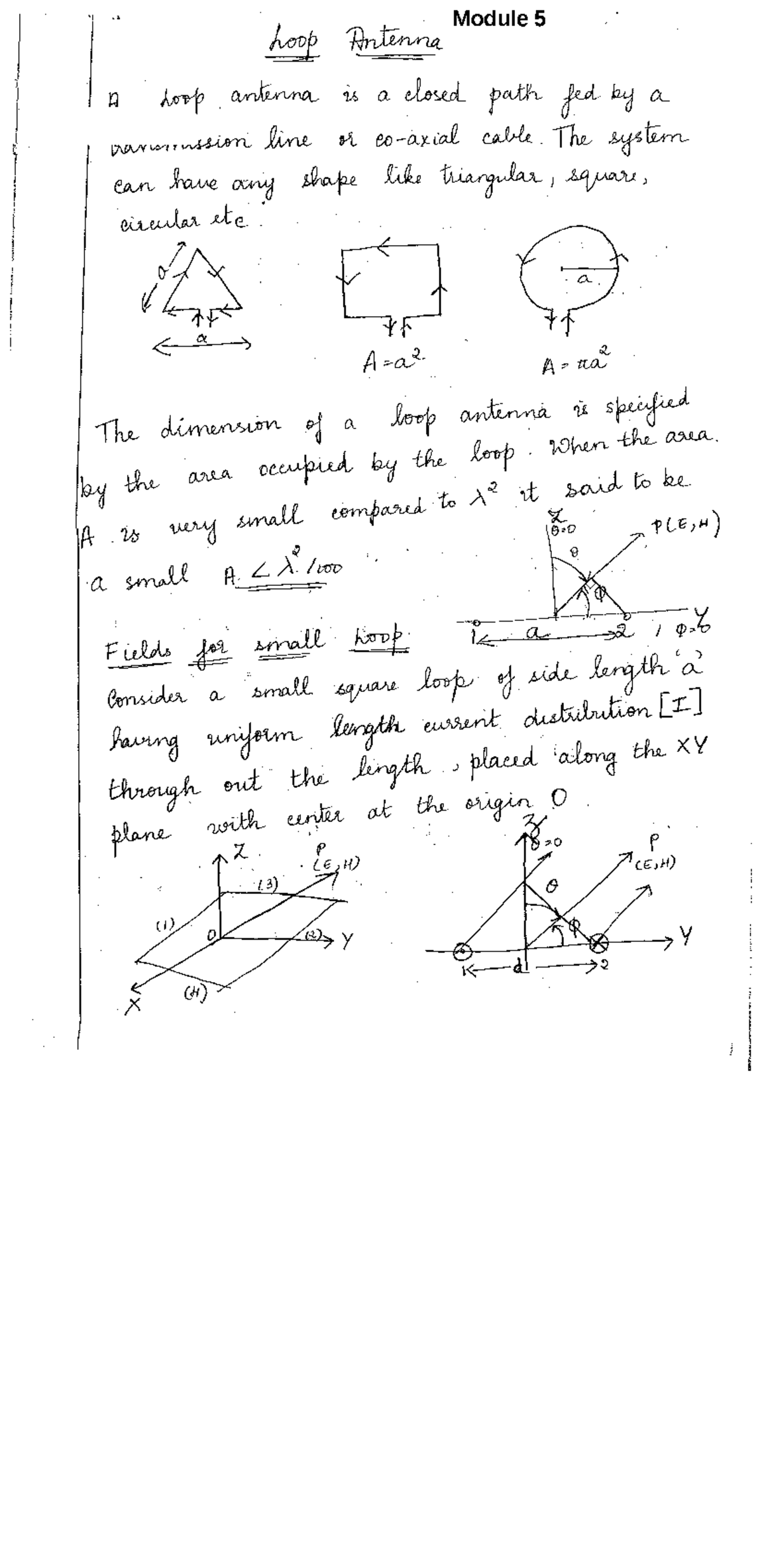 Antenna Module 5 - notes - Module 5 hoop Antenna A doop antenna is a ...