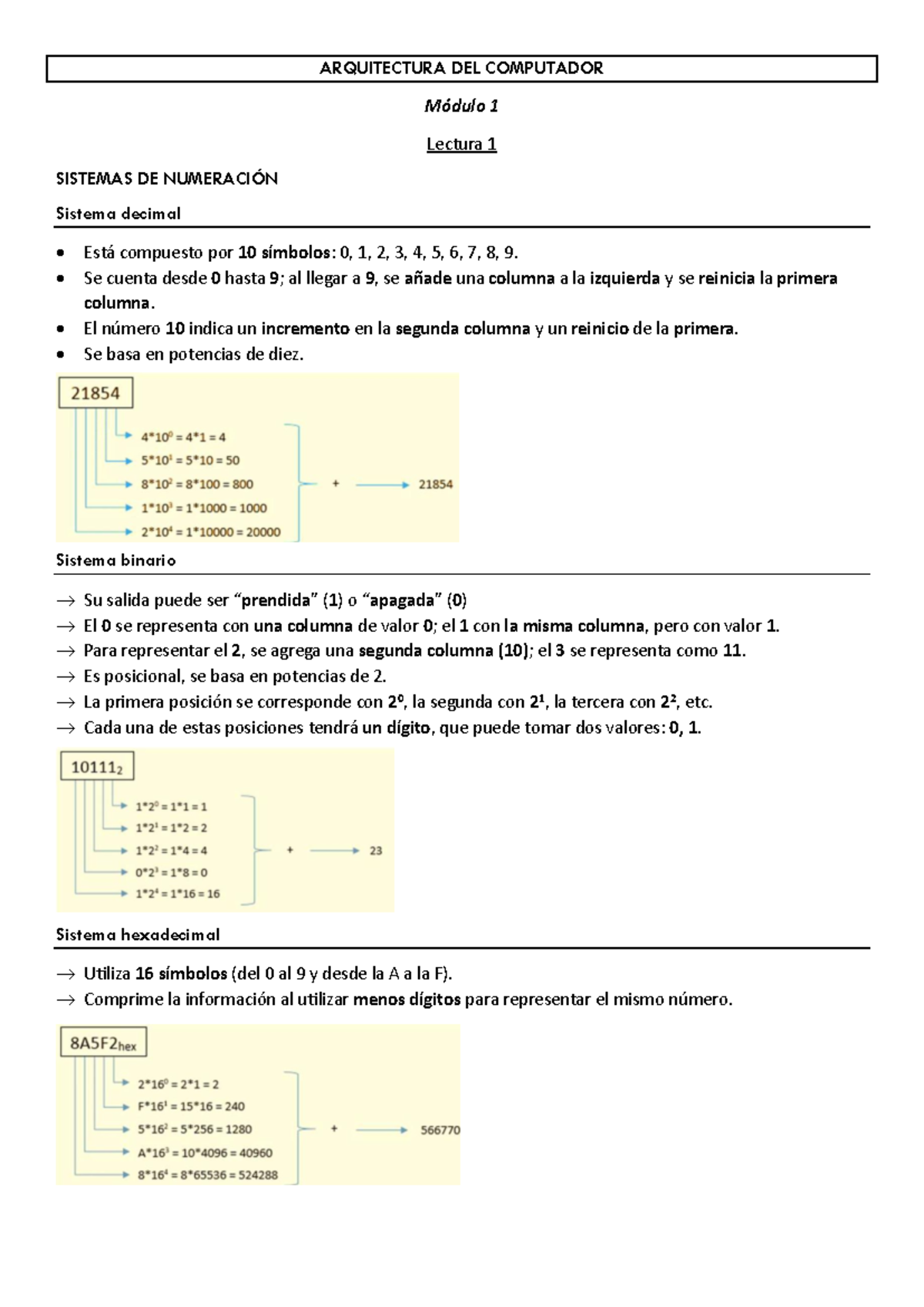 Resumen arquitectura del computador M1 y M2, primer parcial - ARQUITECTURA DEL COMPUTADOR Módulo ...