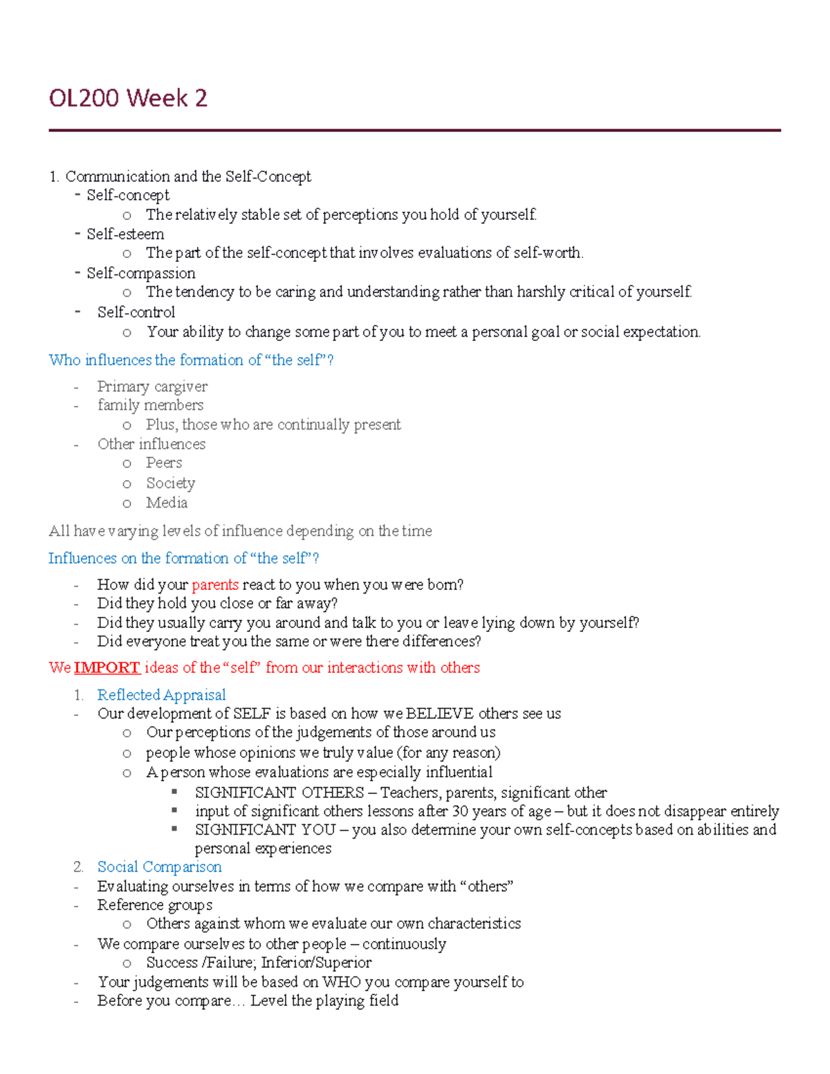 OL200 Week 2 - LECTURE NOTES FOR CHAPTER 2 - OL200 Week 2 1 ...