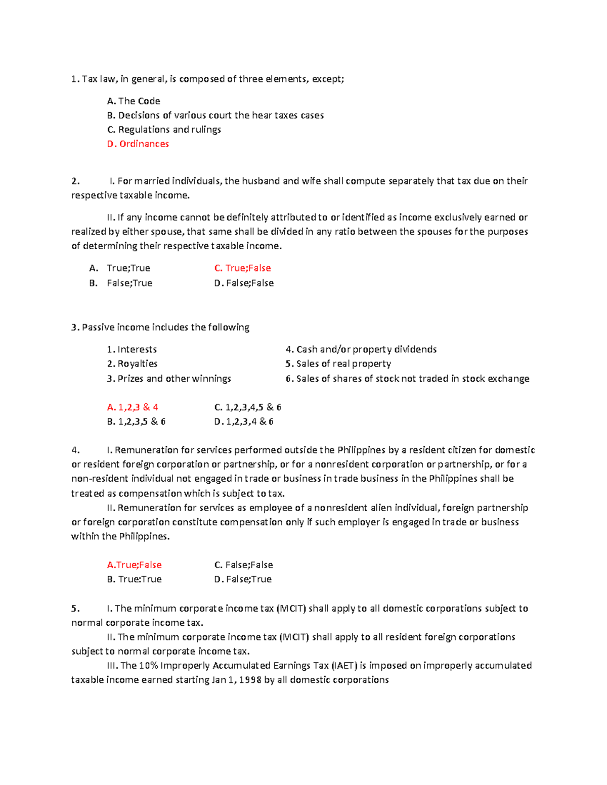 Drill Income Tax Tax Tax Law In General Is Composed Of Three