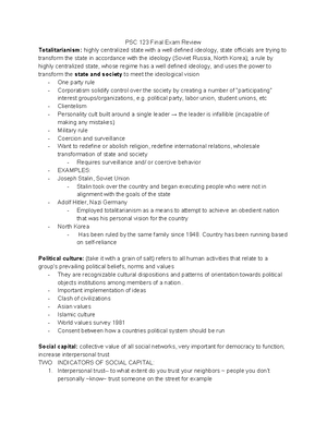 Psc exam 2 notes - ####### Make arguments, supporting with theory and ...