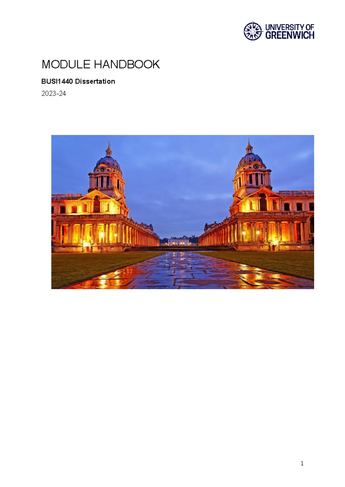 BUSI1440 Module Handbook - MODULE HANDBOOK BUSI1440 Dissertation 2023 ...