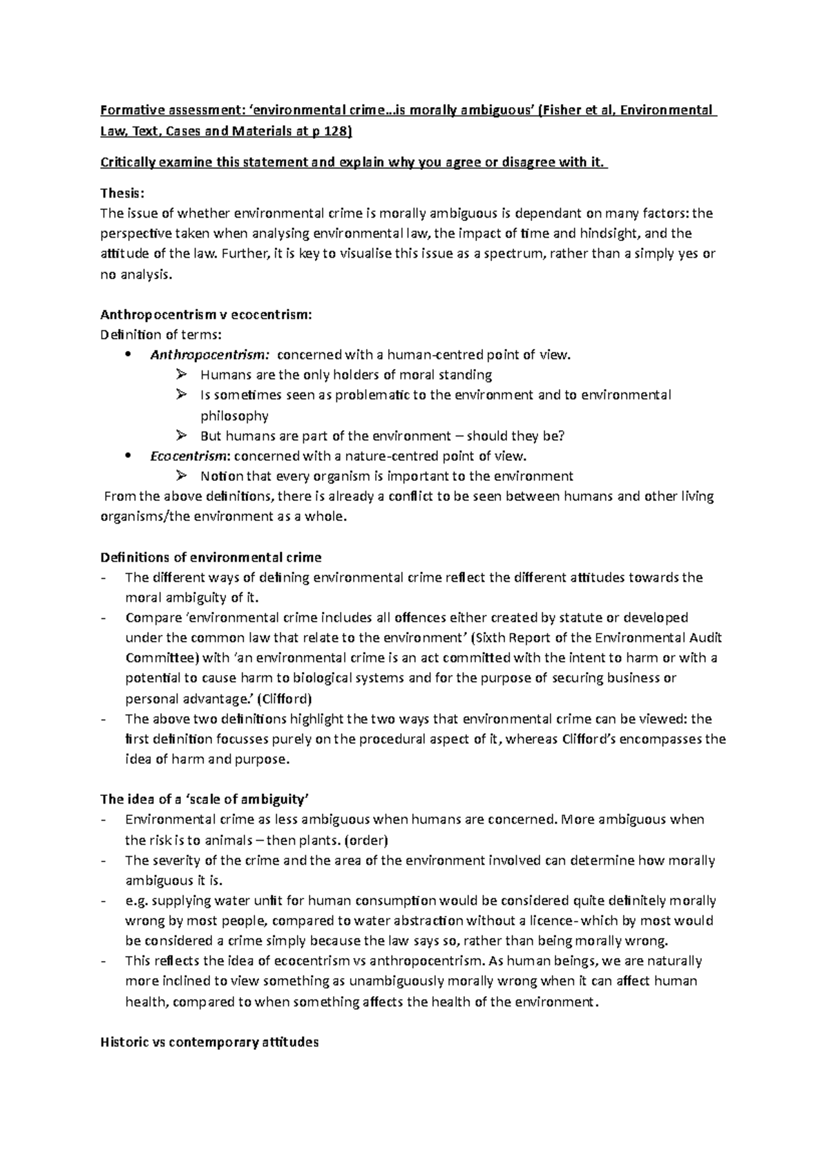 Formative assessment - Environmental law - Formative assessment ...