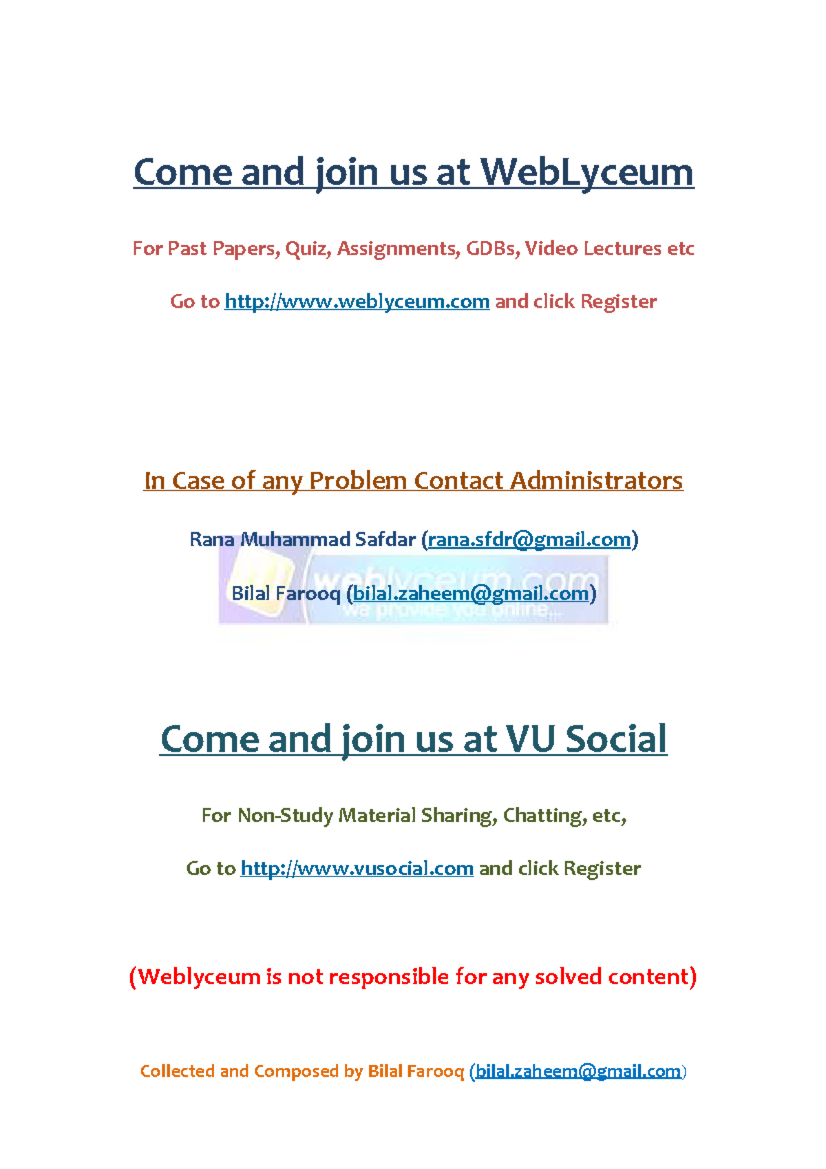Cs201 Final Term Papers With Reference Come And Join Us At Weblyceum For Past Papers Quiz 