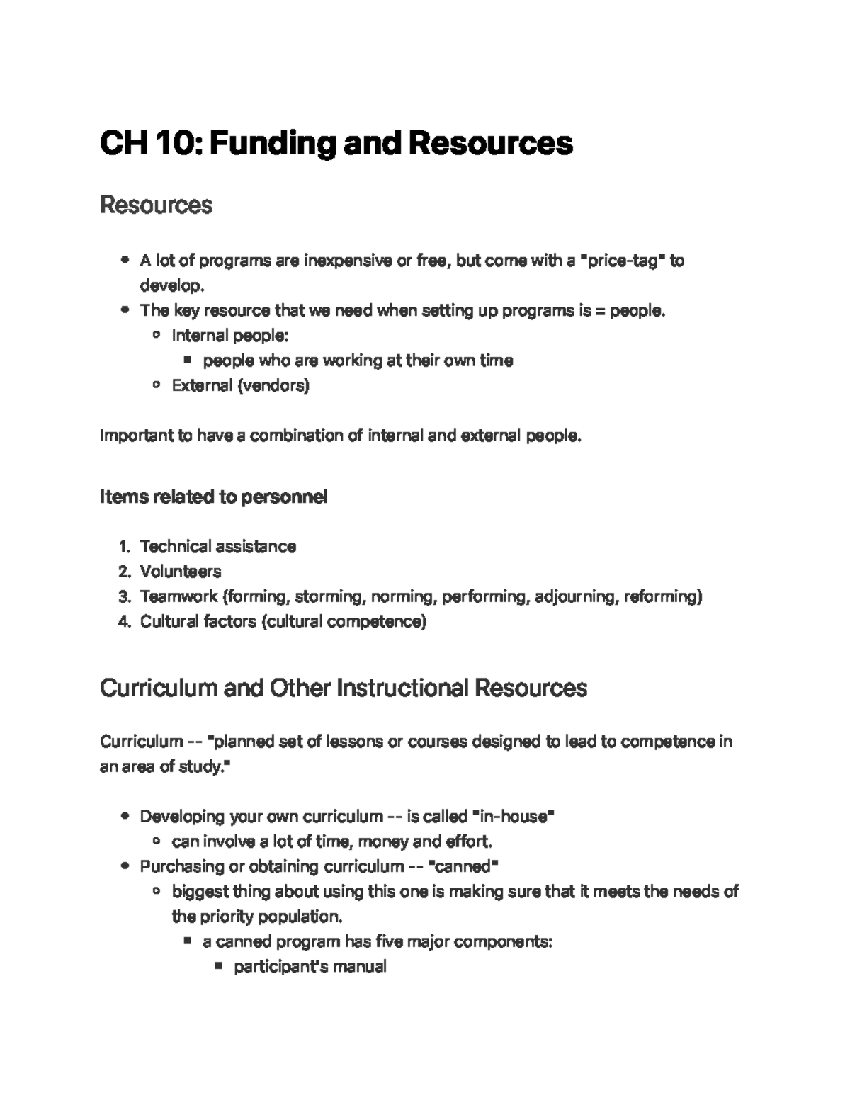 CH 10 Funding and Resources - C H 1 0 : F u n d i n g a n d Re s o u rc ...