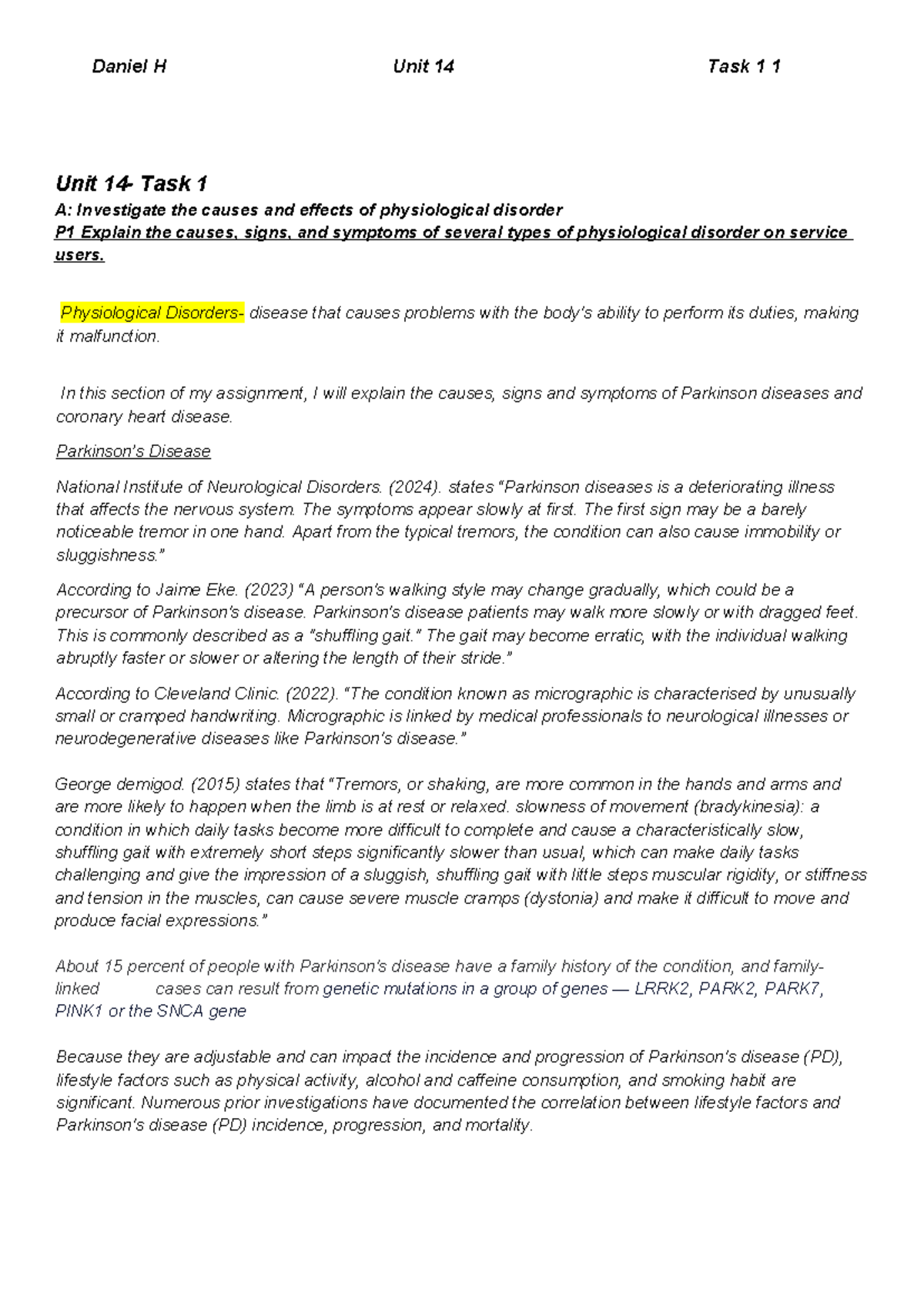 Unit 14 p1 m1 d1 - Unit 14 p1 m1 d1 - Unit 14- Task 1 A: Investigate ...