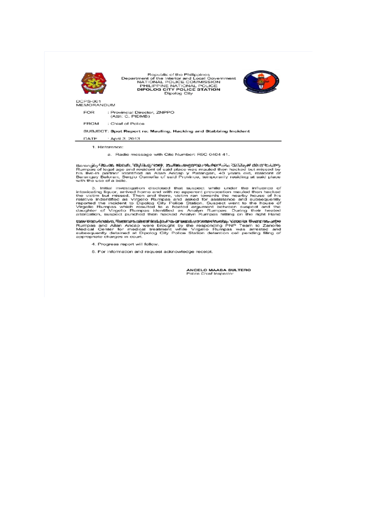 SPOT Report - None - Introduction to Philippine Criminal Justice System ...