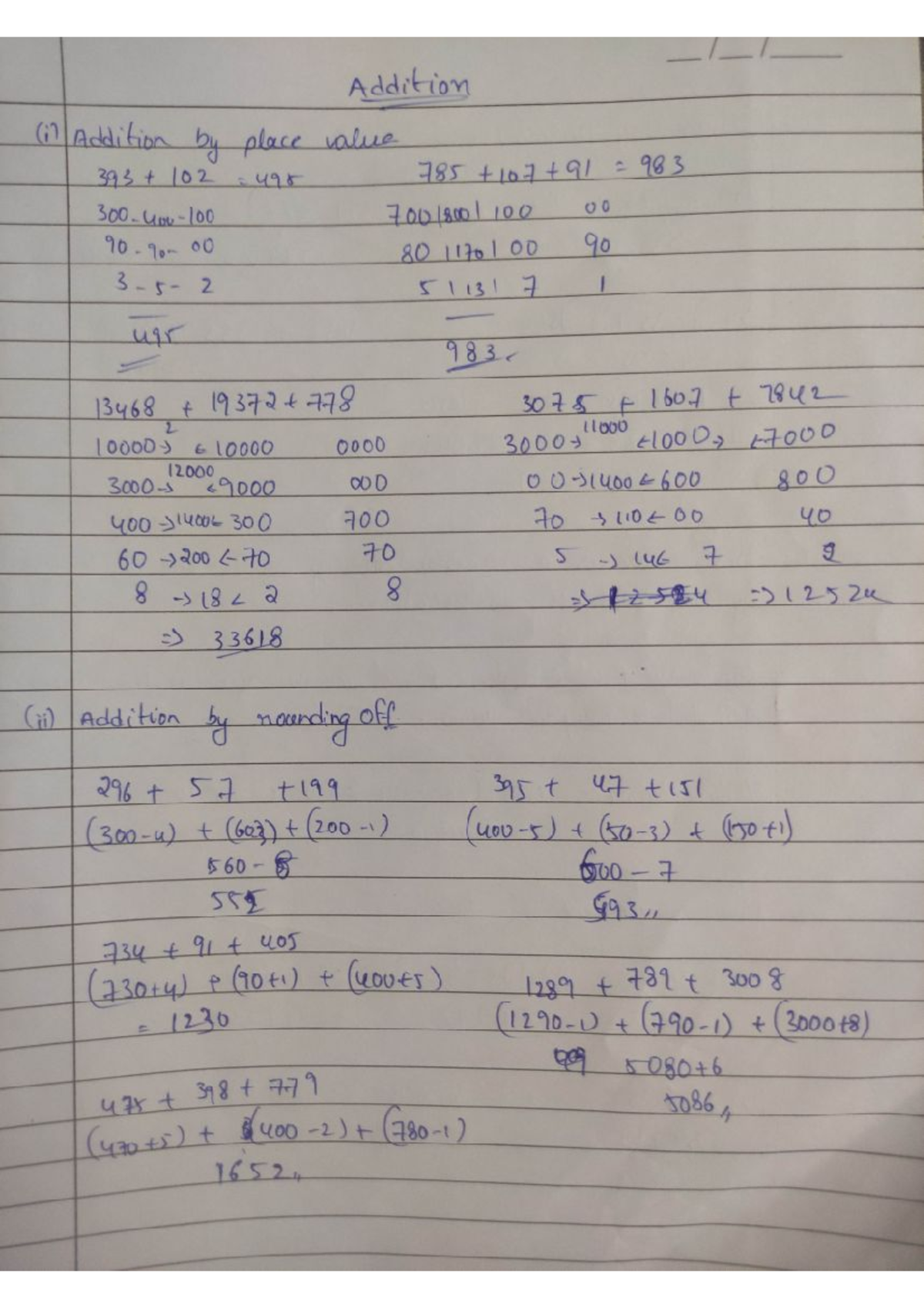 Vedic mathematics mth880 lecture notes - Addition (i7 Addition place ...