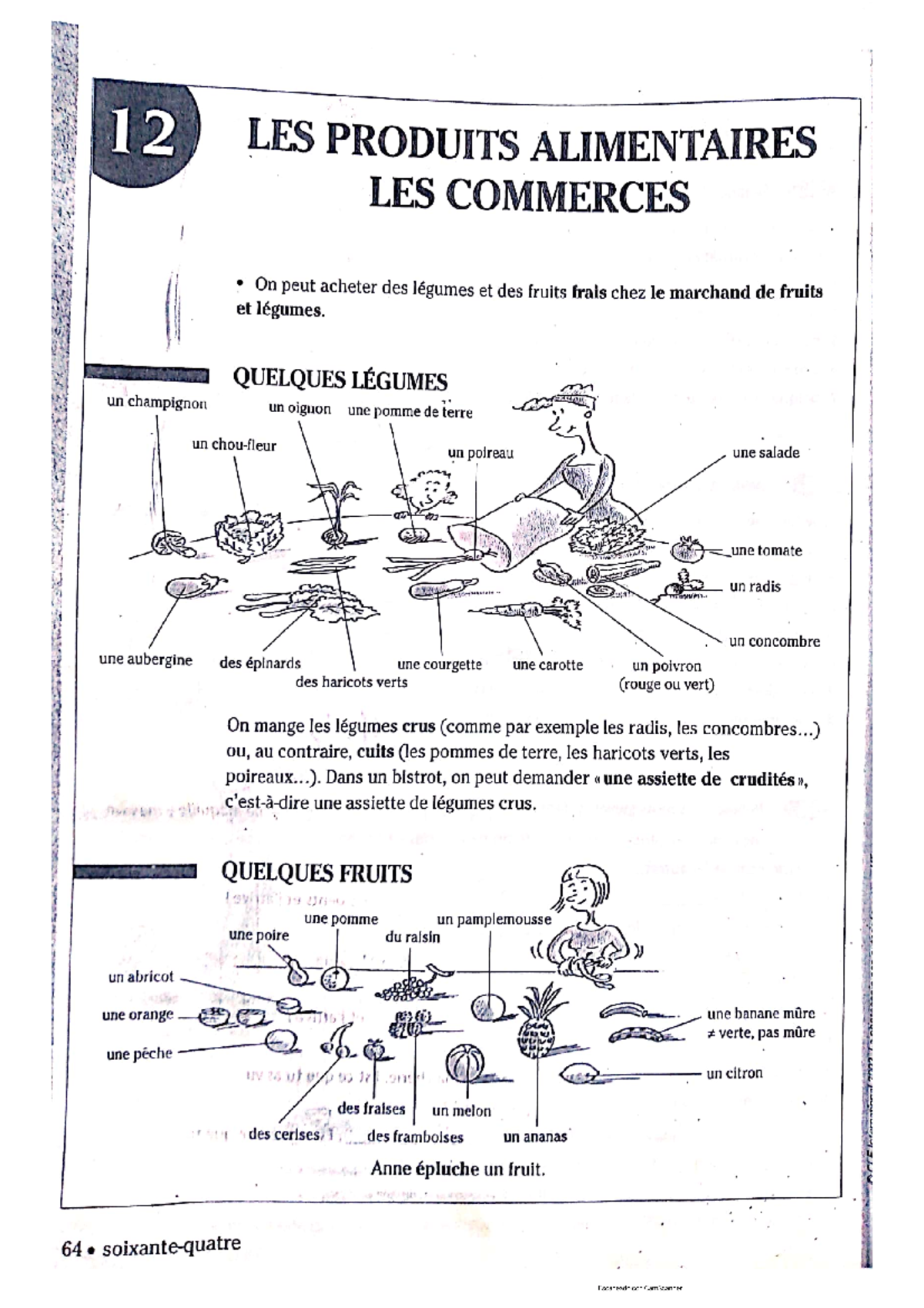 Vocabulaire les aliments - Frances II - Studocu