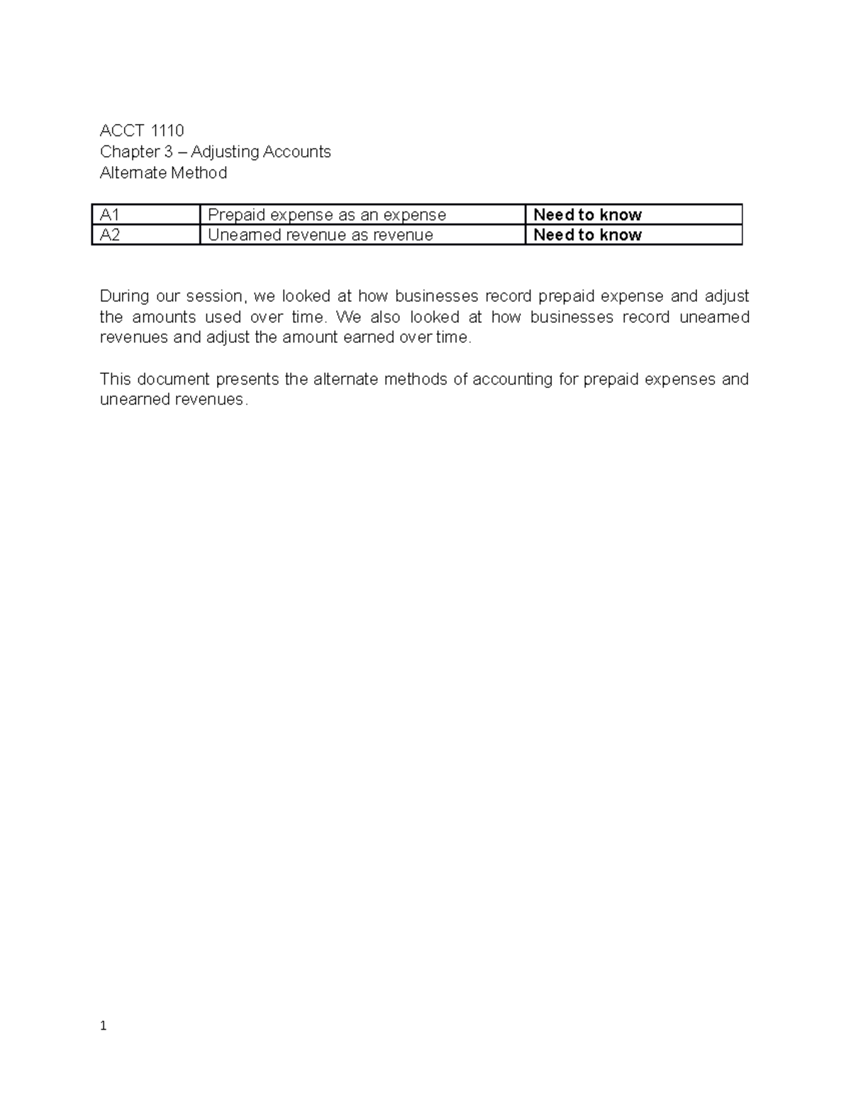 Ch 3 - Adjusting Entries - Addendum - ACCT 1110 - Douglascollege - Studocu