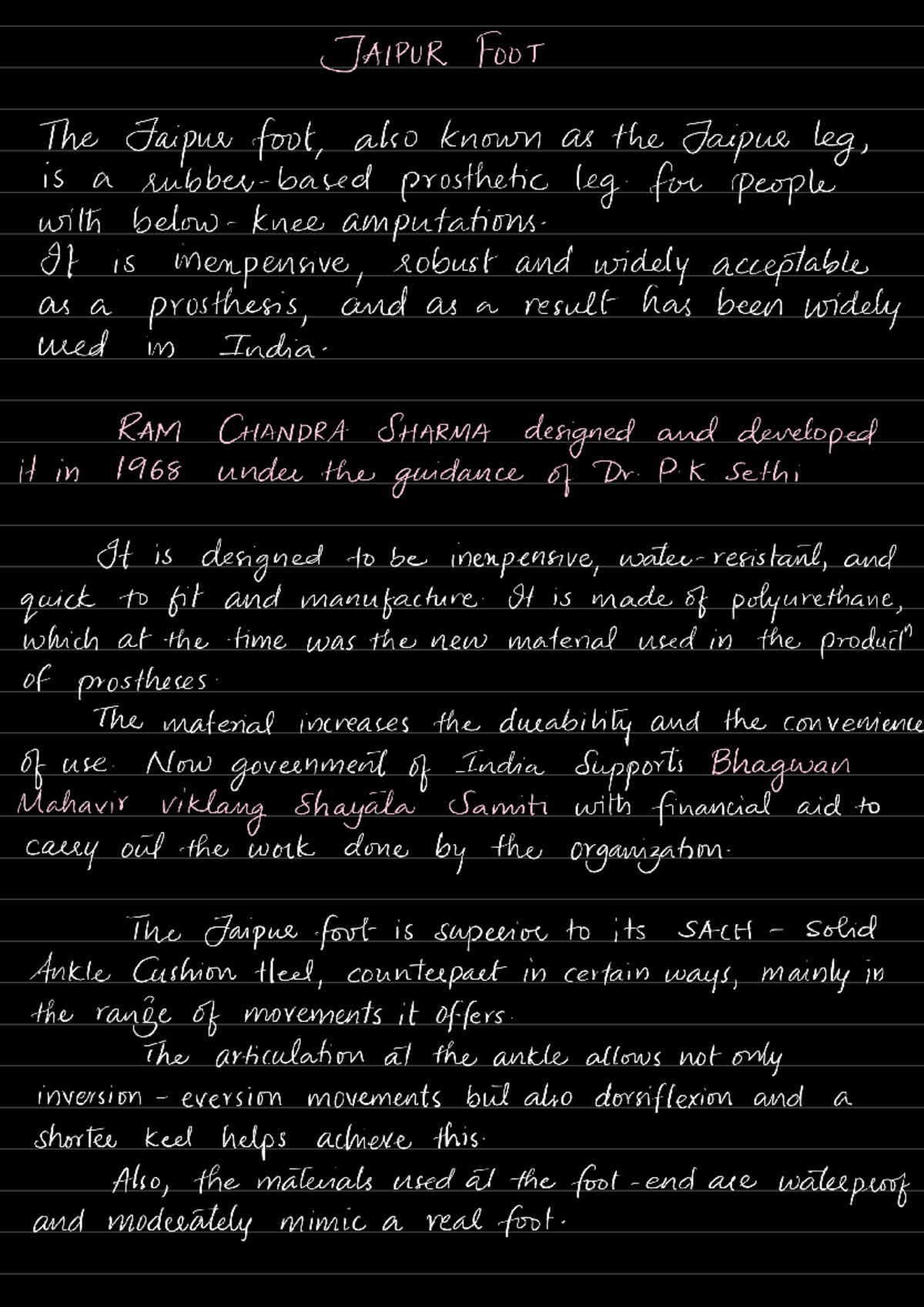 Prosthetics 105 - Jaipur Foot - JAIPUR FOOT The Faipue foot, also known ...