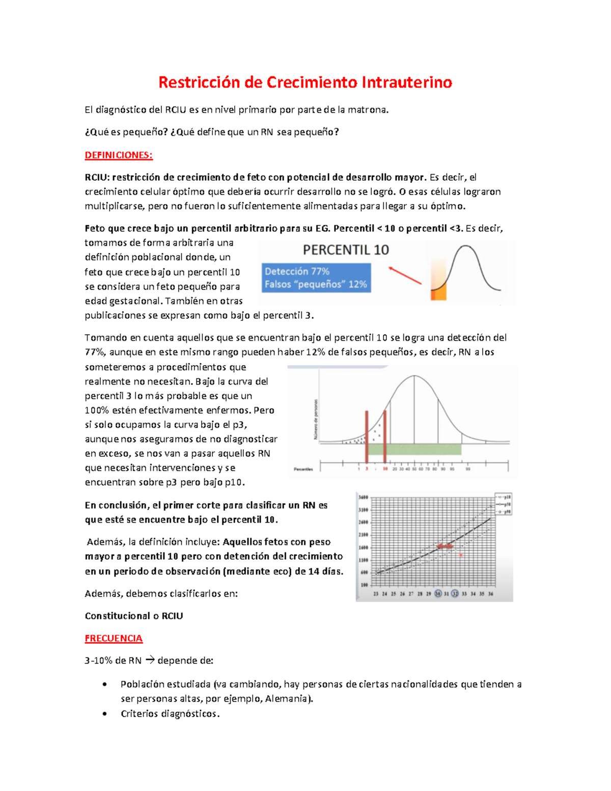 13.1 RCIU - Apuntes - Restricción de Crecimiento Intrauterino El ...