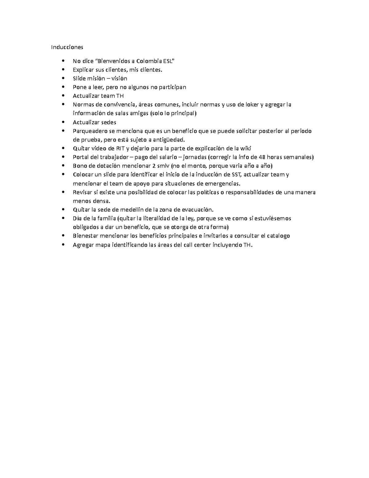 Inducciones - Induccion - Inducciones No dice “Bienvenidos a Colombia ...