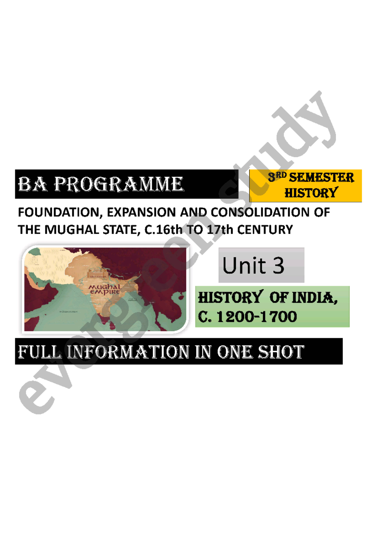 BA program 3rd semester history unit 3 foundation expansion and ...