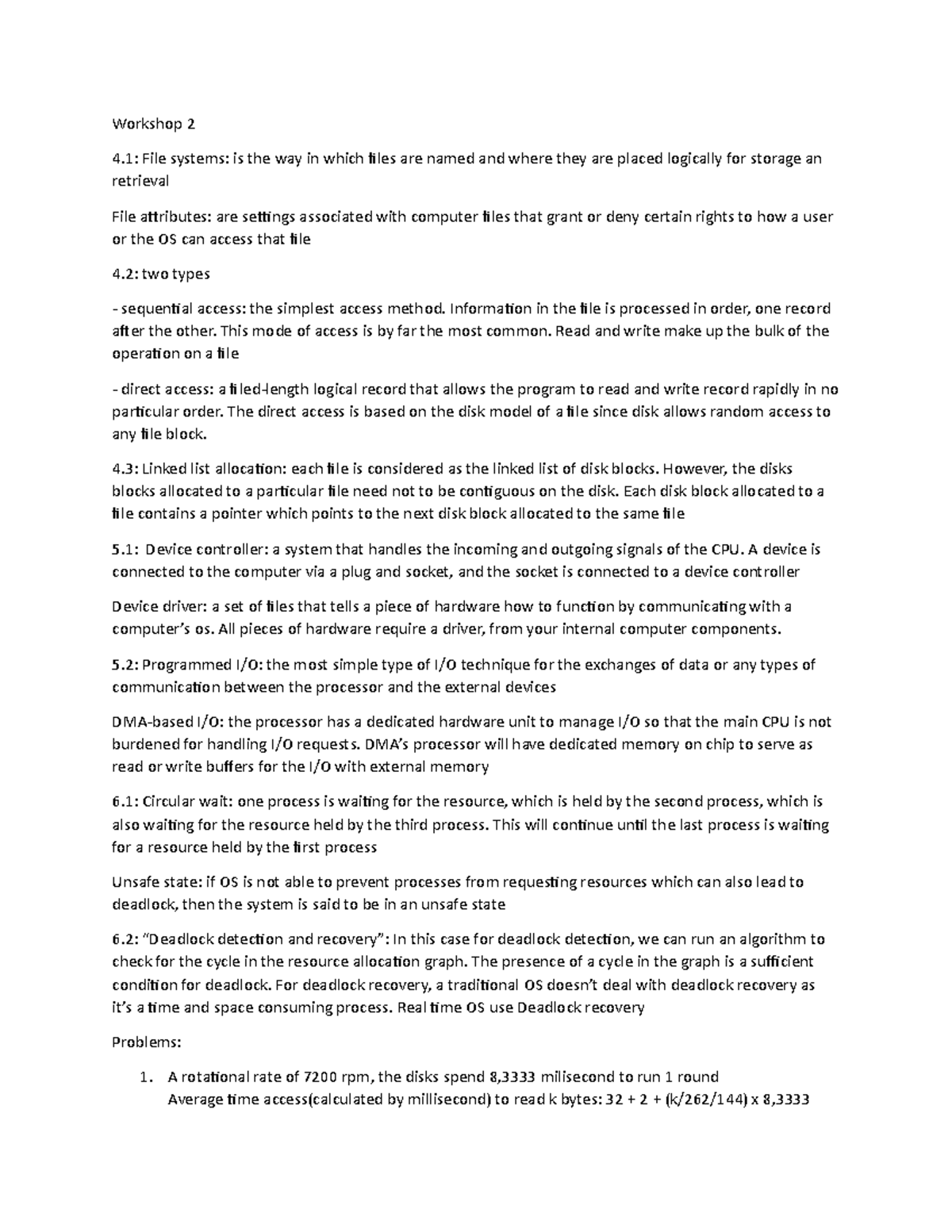 Pt2-osg - aaa - Workshop 2 4: File systems: is the way in which files are named and where they ...