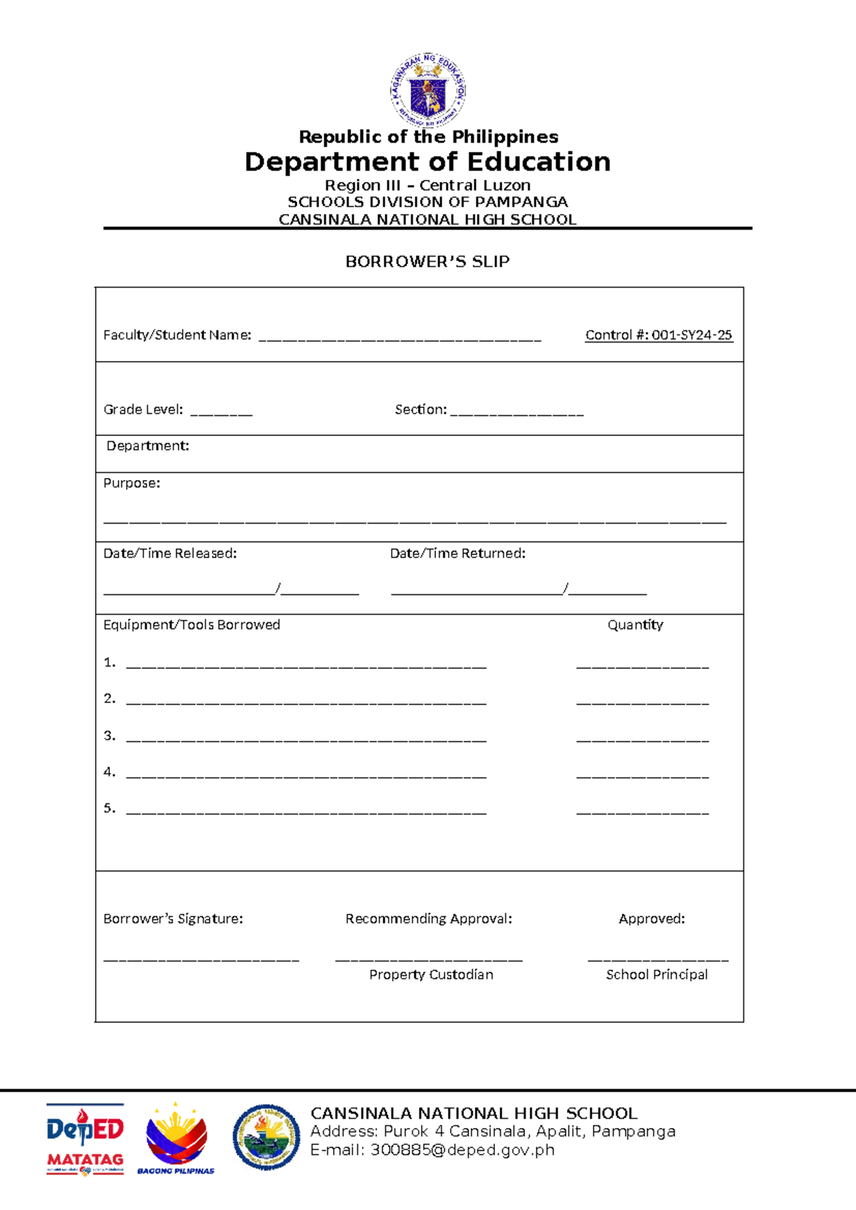 Borrowers-SLIP - Slip - Republic of the Philippines Department of ...