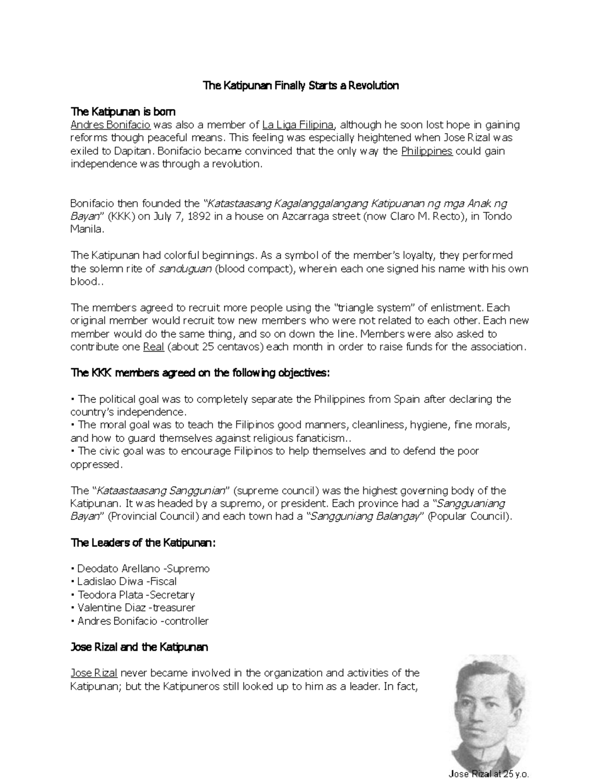 The Katipunan Finally Starts a Revolution - This feeling was especially ...