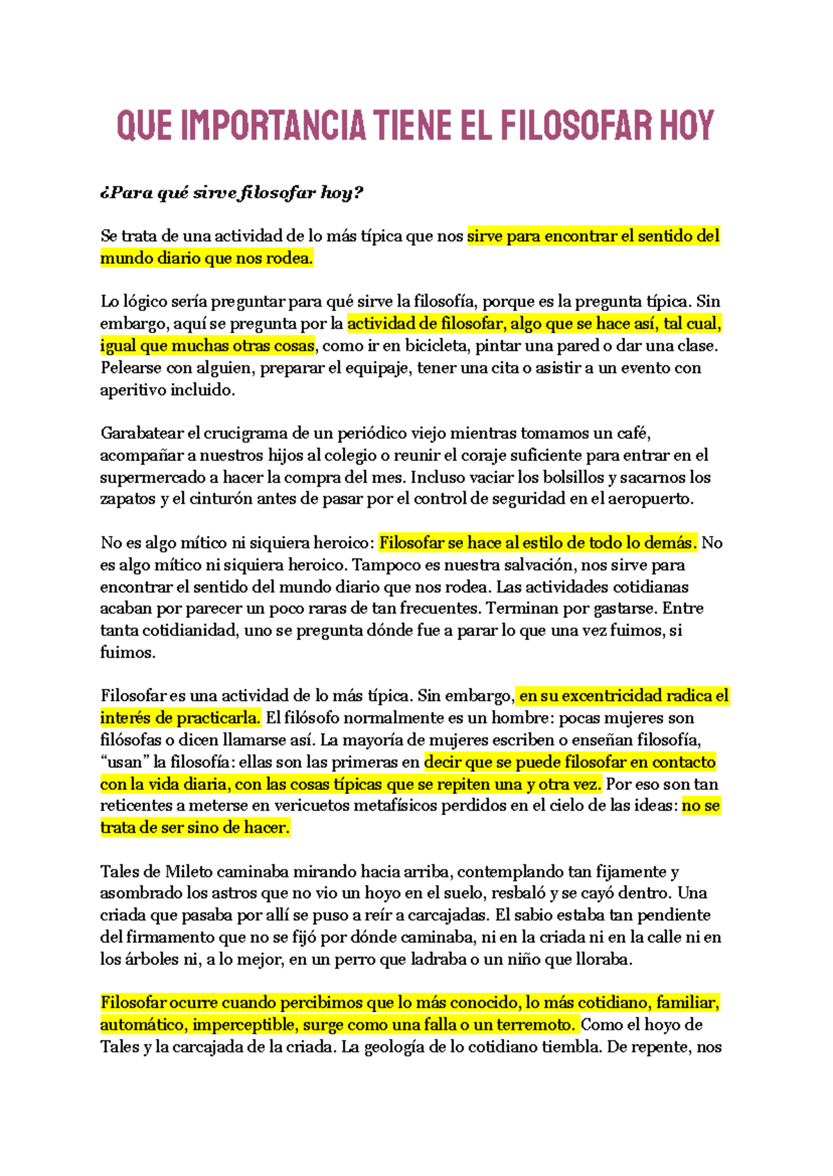 ¿Que importancia tiene el filosofar hoy? - Que Importancia Tiene el ...