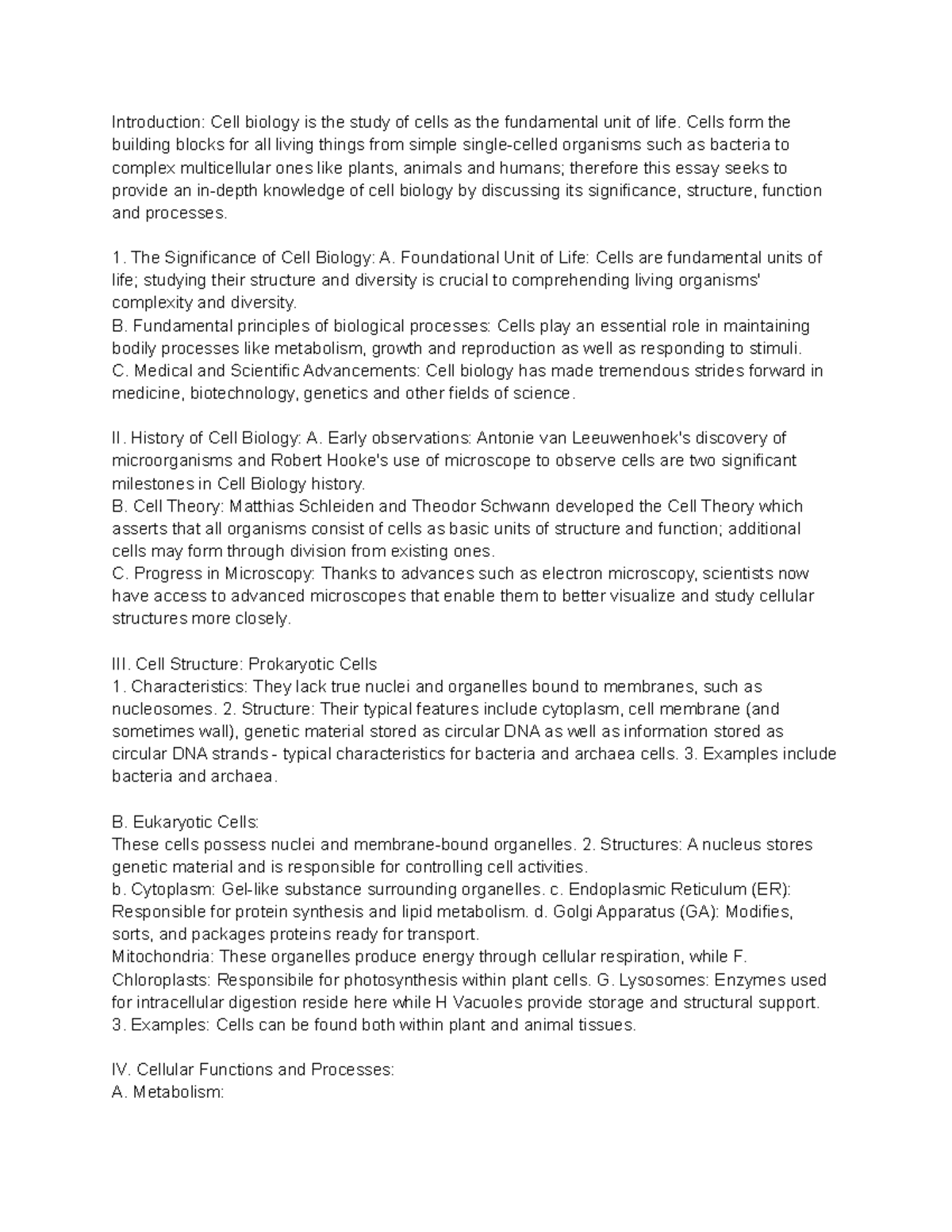 Cell Biology: Exploring the Foundations of Life - Introduction: Cell ...