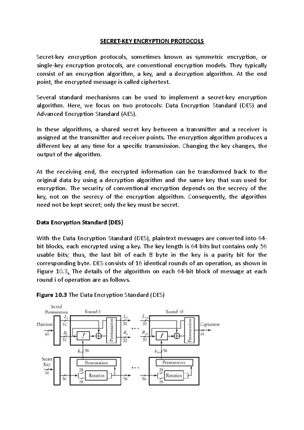 Secret-KEY Encryption Protocols - COMP1560 - GRE - Studocu