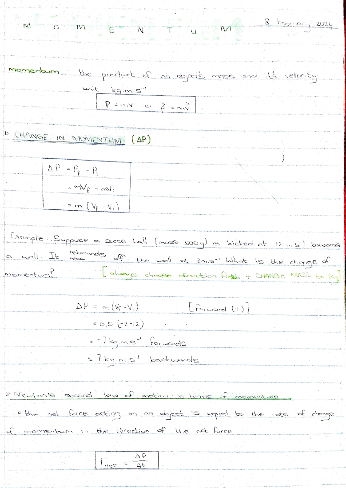 Momentum and Impulse, Vertical Projectile Motion in One Dimension ...
