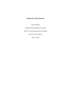 PSY491 Module 3 Milestone - Module Three Milestone Describe how you ...