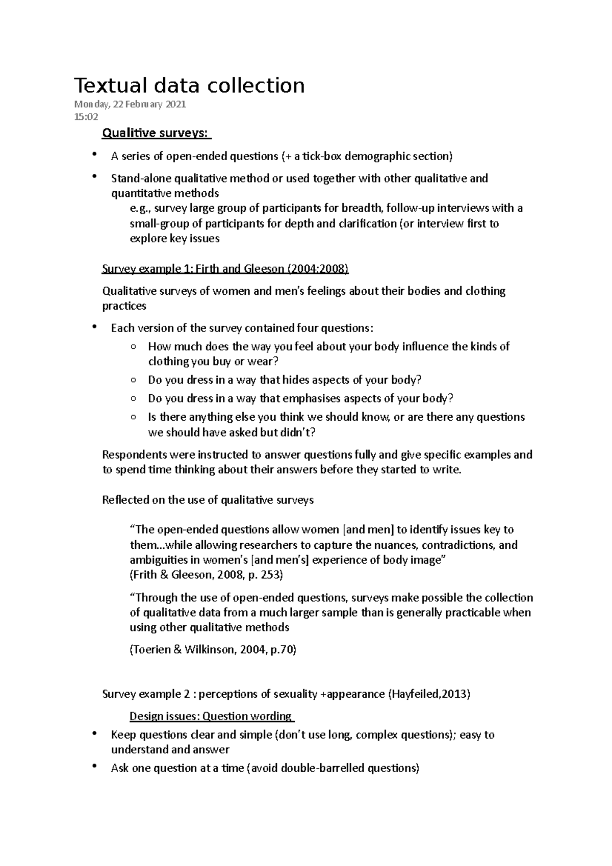 Textual data collection - Textual data collection Monday, 22 February ...