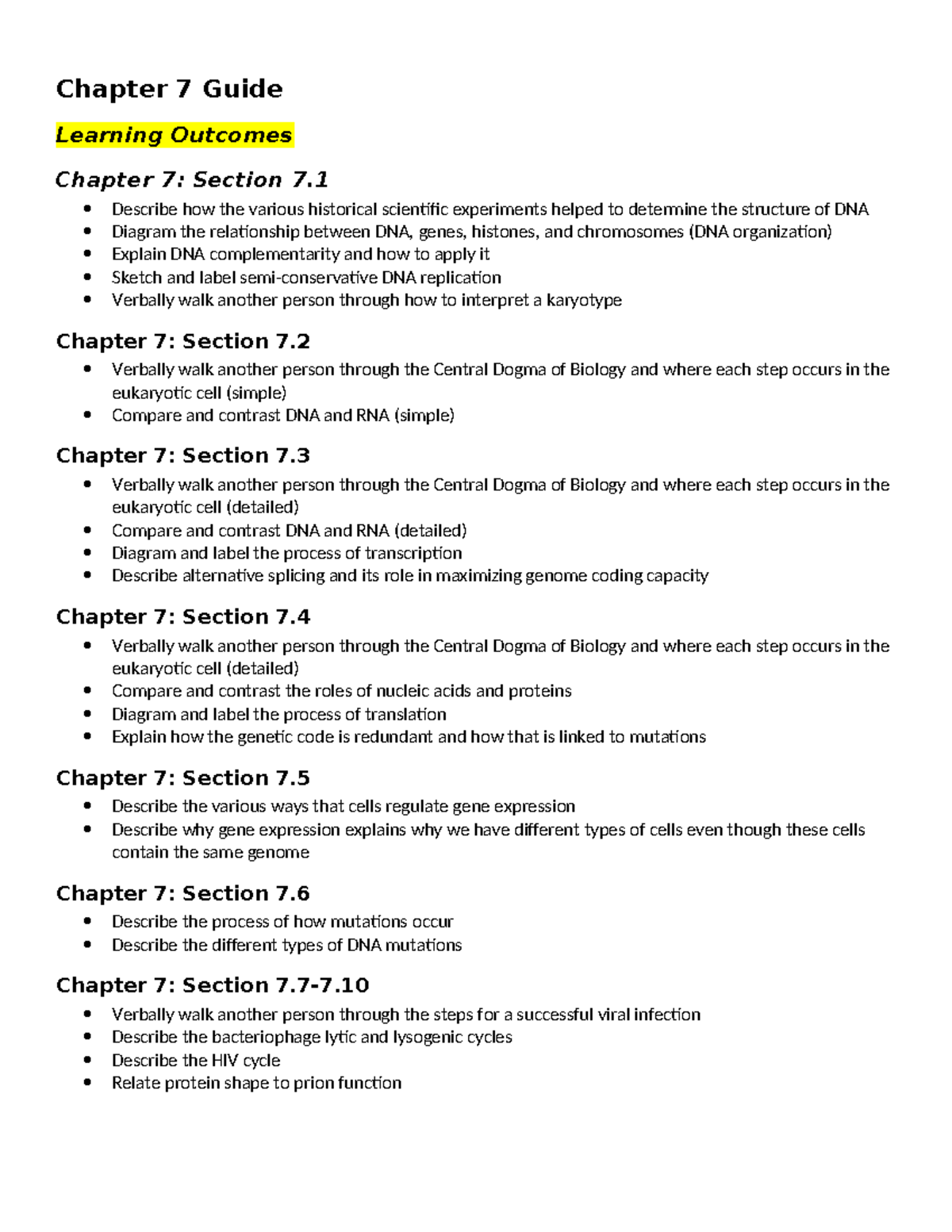 Chapter 7 guide - Chapter 7 Guide Learning Outcomes Chapter 7: Section ...