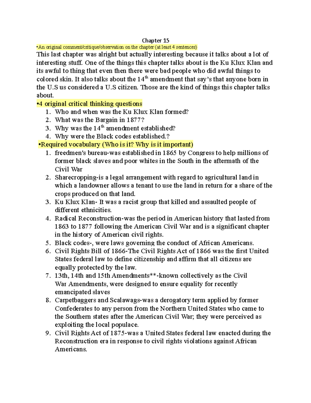 Chapter 15 - Historically accurate - Chapter 15 •An original comment ...