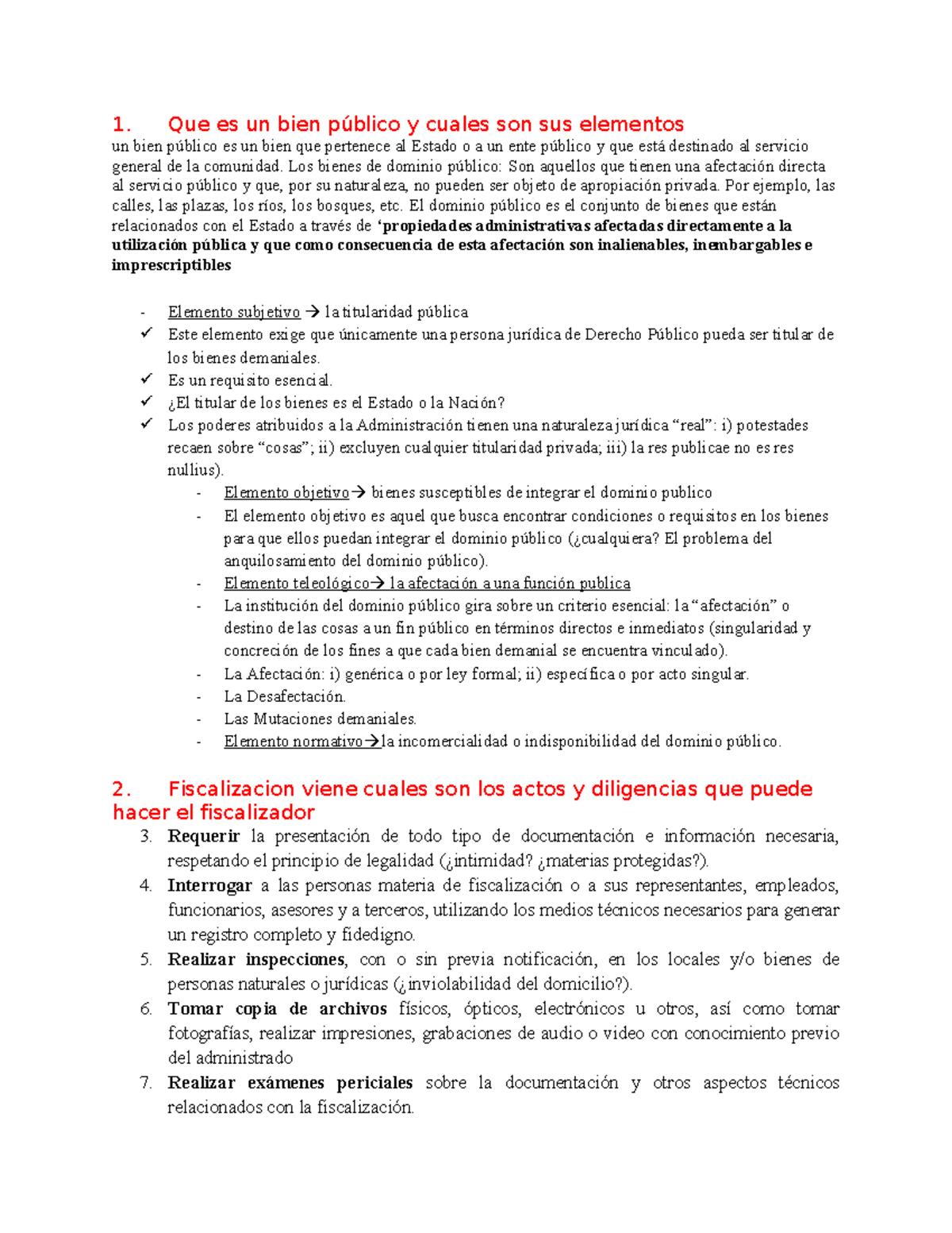 Repaso admin - 1. Que es un bien público y cuales son sus elementos un ...