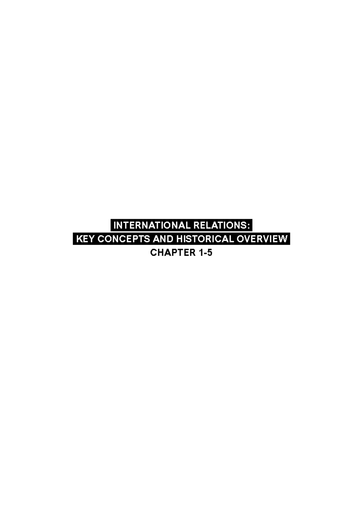 PS 144 TERM 3 Notes 2020 - INTERNATIONAL RELATIONS: KEY CONCEPTS AND ...
