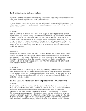 PD8-Assignment 1-Biases - PD8 Assignment 1 Part 1 – Self-Assessment of Cultural Competence ...