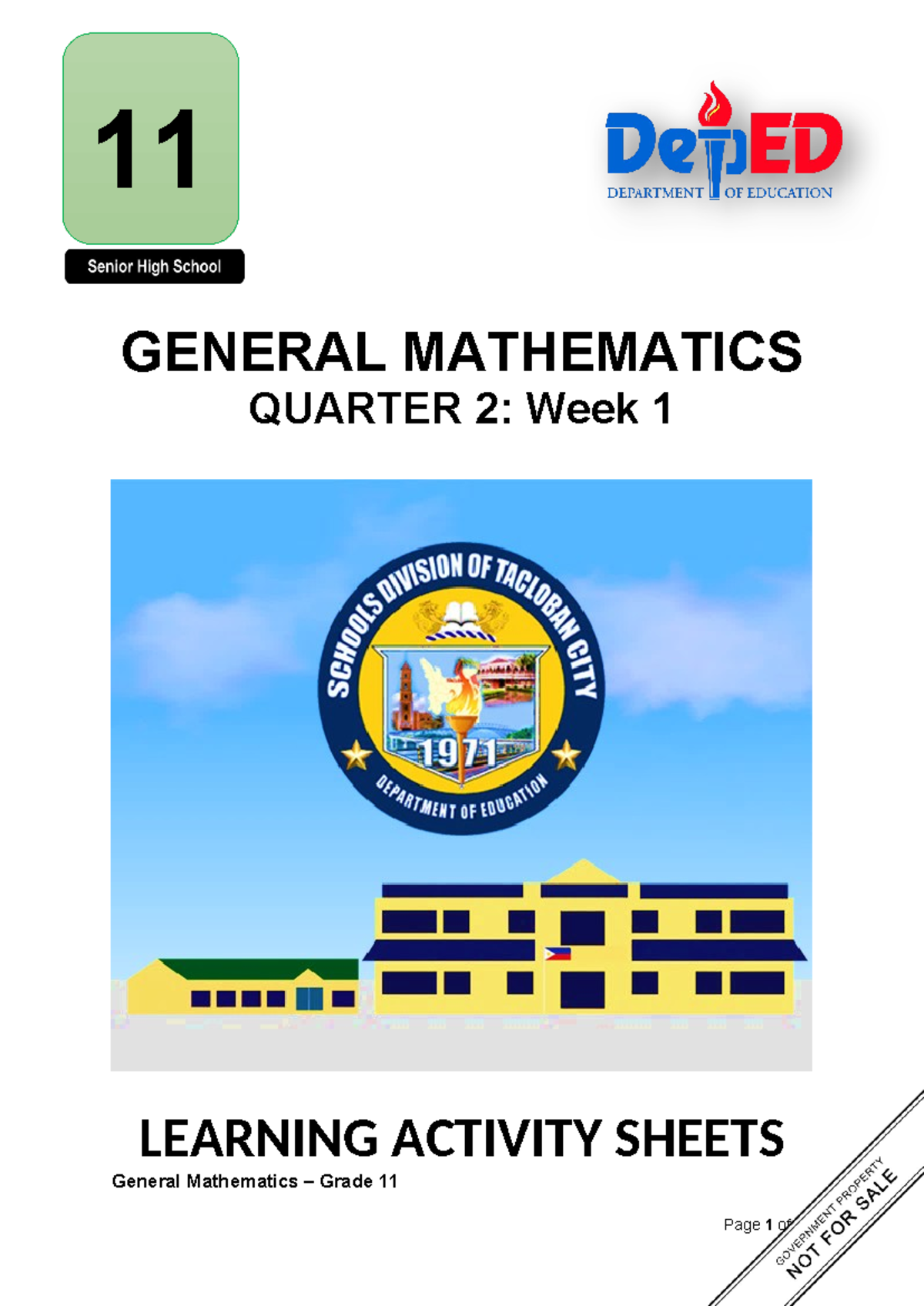 General Mathematics Grade 11 - GENERAL MATHEMATICS QUARTER 2: Week 1 ...