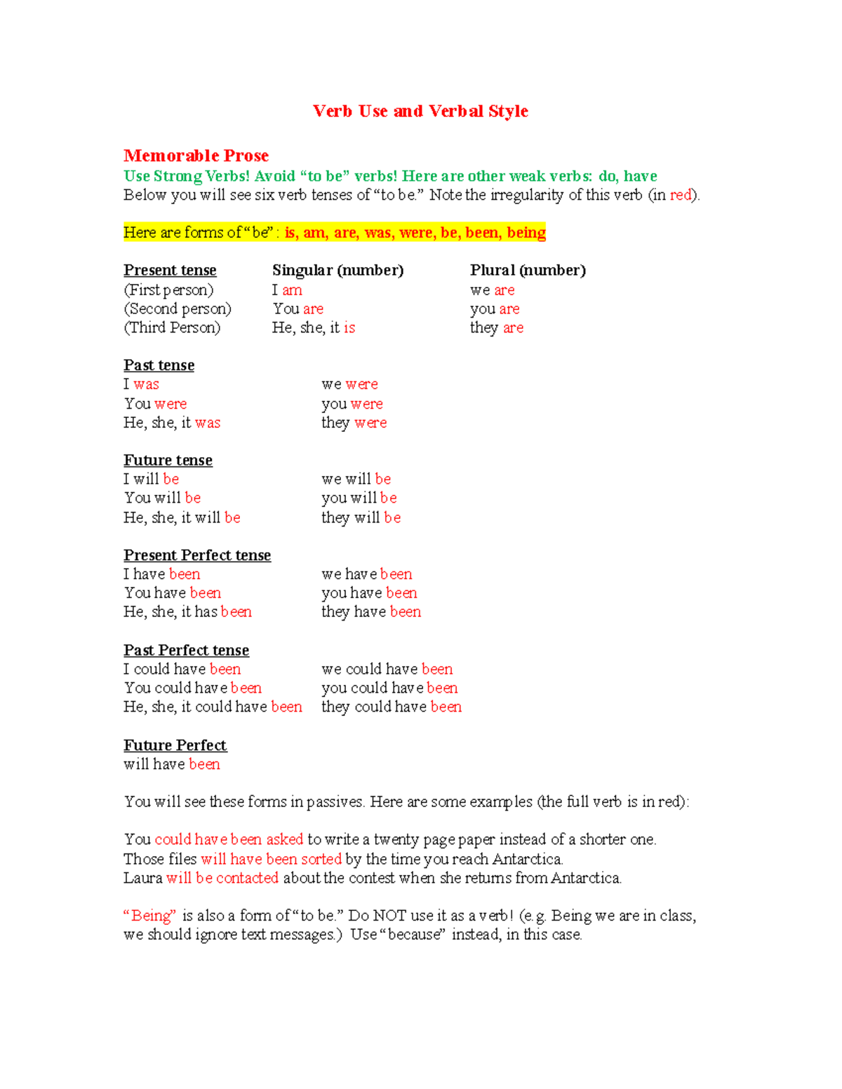 Verb Use And Verbal Style - Verb Use and Verbal Style Memorable Prose ...