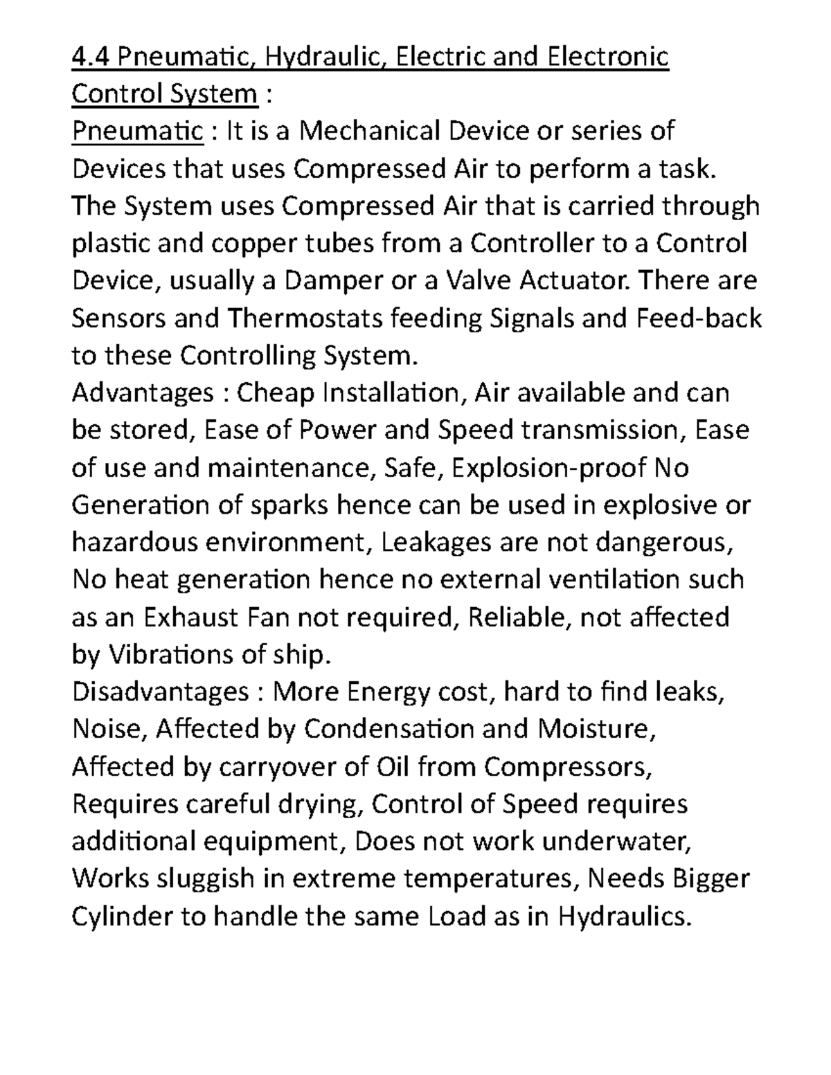 4.4 Pneumatic, Hydraulic, Electric and Electronic Control System - The ...