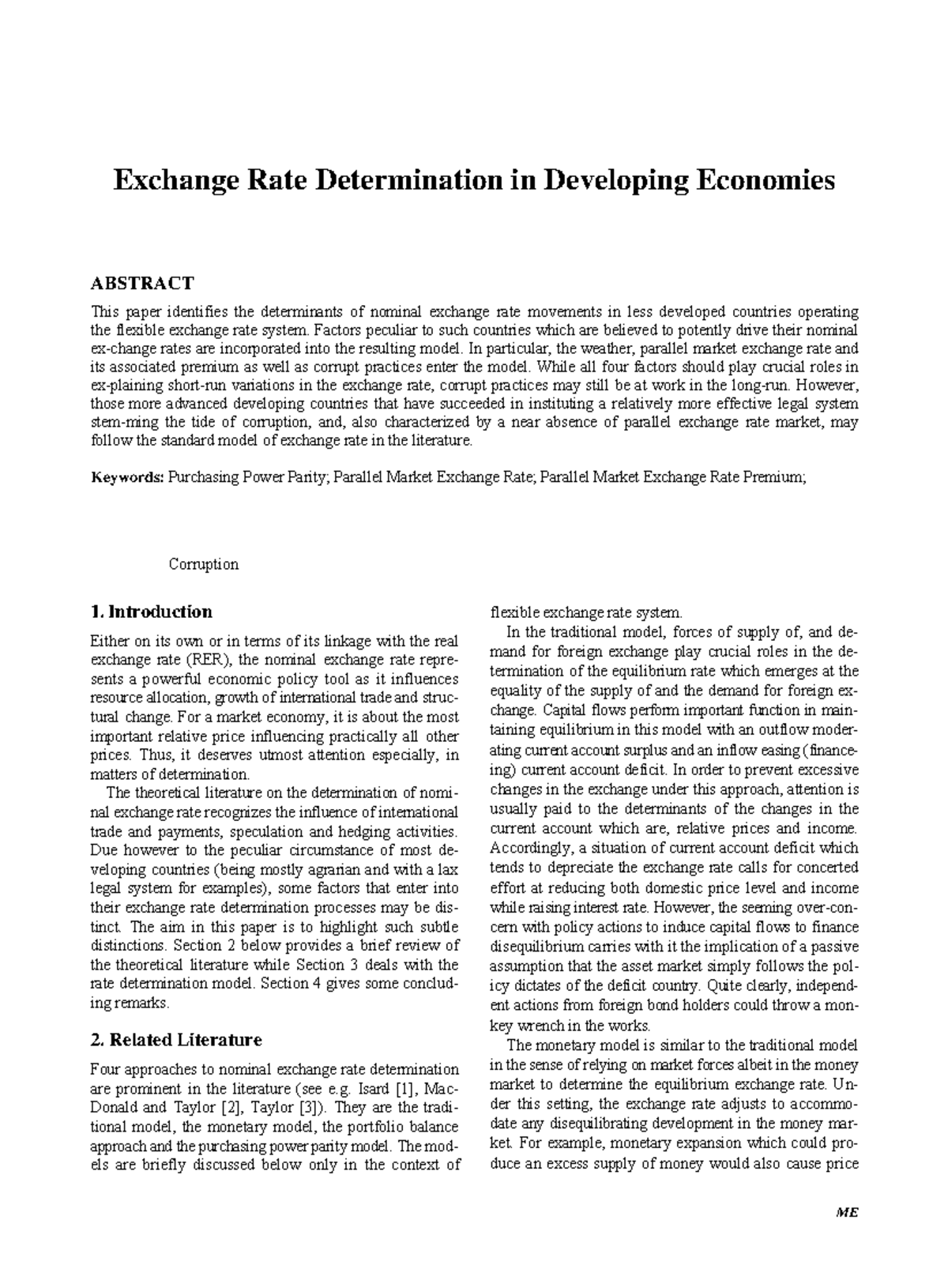Exchange Rate Determination in Developing Economies - Exchange Rate ...