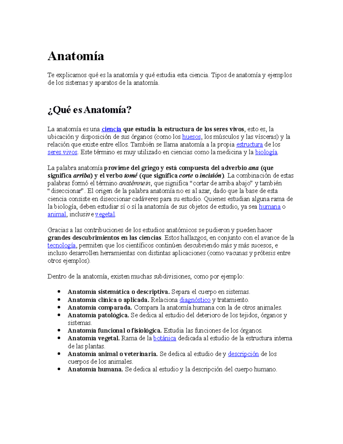 Aparatos y sistemas de la anatomía humana - Anatomía Te explicamos qué ...